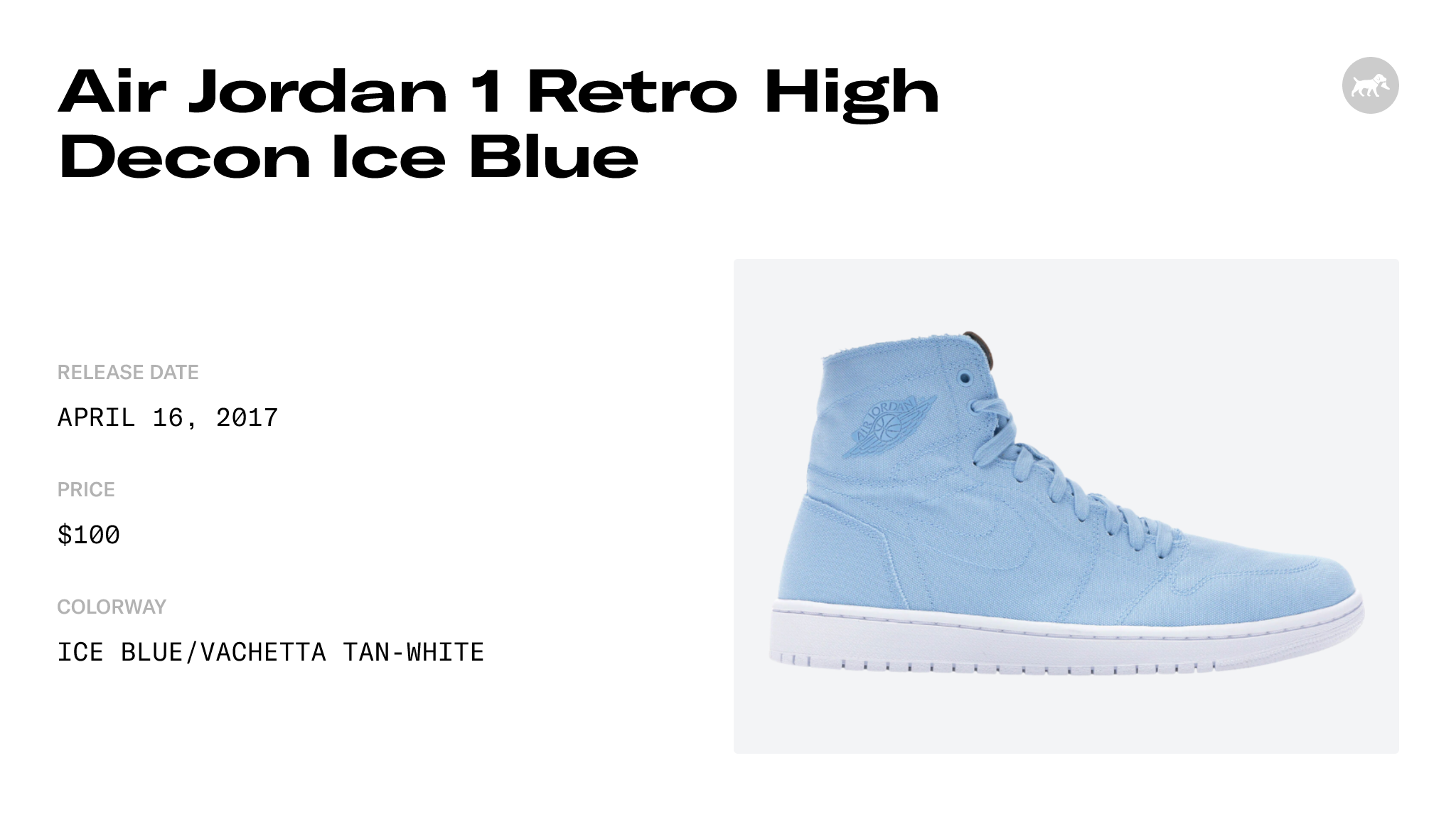 Air Jordan 1 Retro High Decon Ice Blue - 867338-425
