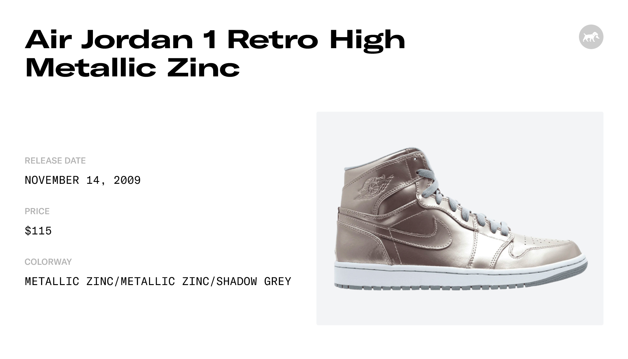 Air Jordan 1 Retro High Metallic Zinc - 332550-003