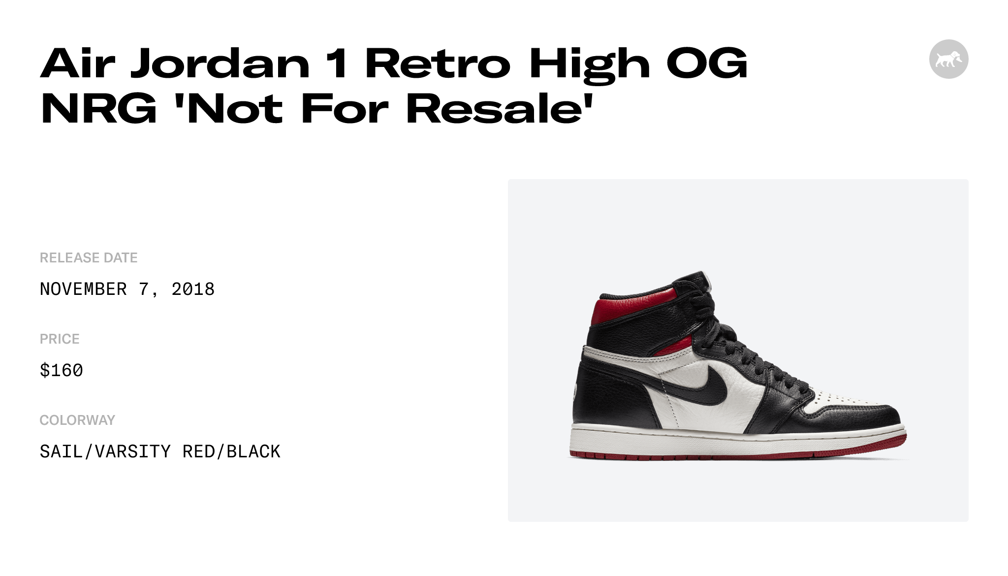 Air Jordan 1 Retro High OG NRG 'Not For Resale' - 861428-106 Release Info