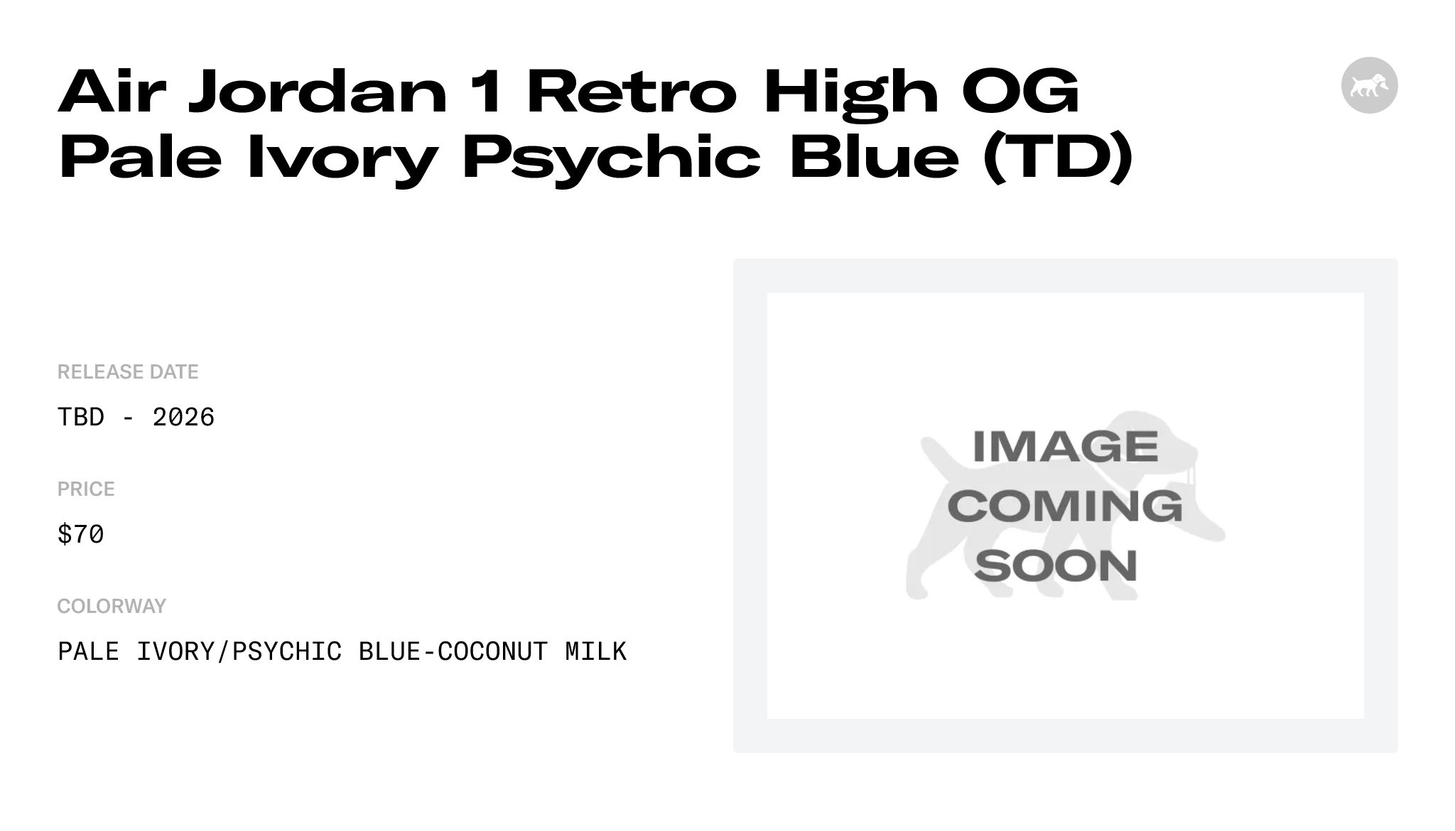 Air Jordan 1 Retro High OG Pale Ivory Psychic Blue (TD) - FD2598-102 ...