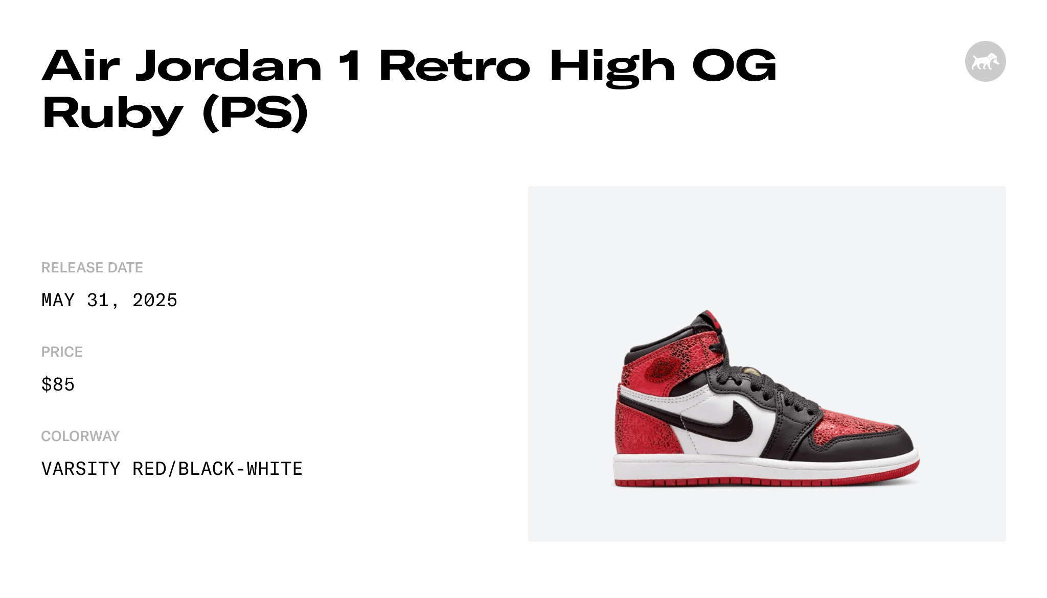 Air Jordan 1 Retro High OG Ruby (PS) - FD2597-602 Raffles & Where to Buy