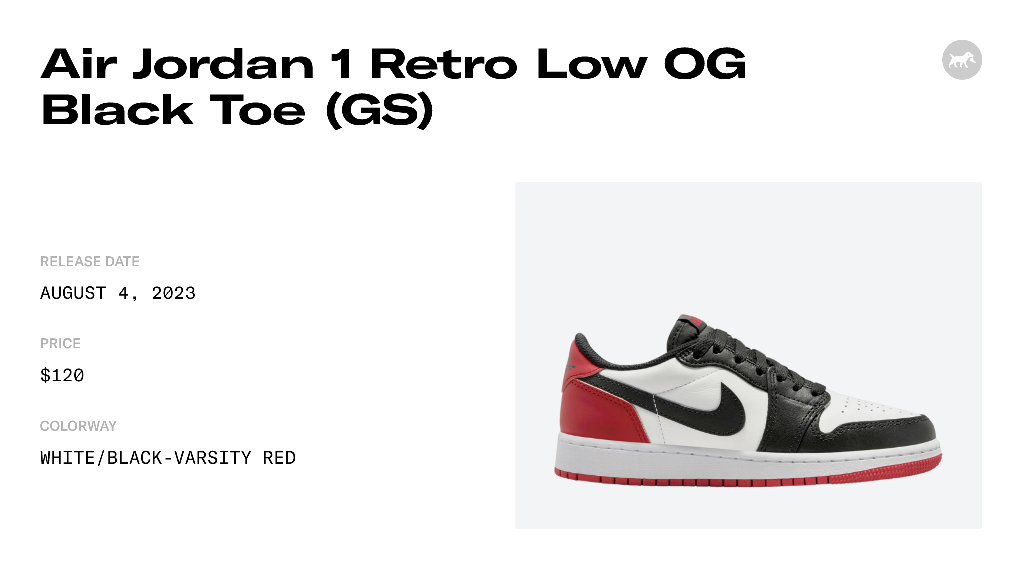 Air Jordan 1 Retro Low OG Black Toe (GS) - CZ0858-106