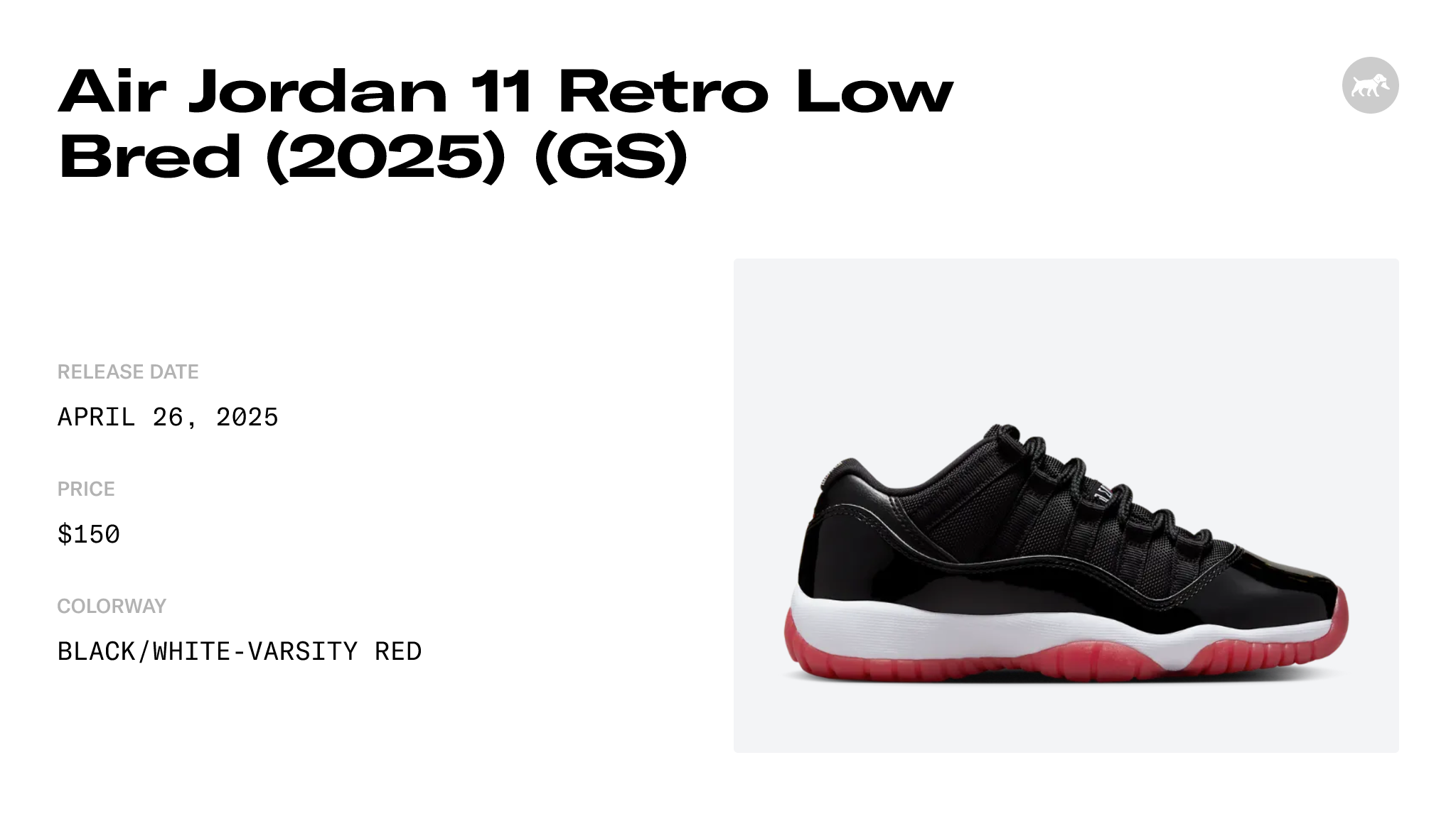 Air Jordan 11 Retro Low Bred (2025) (GS) - FV5121-006