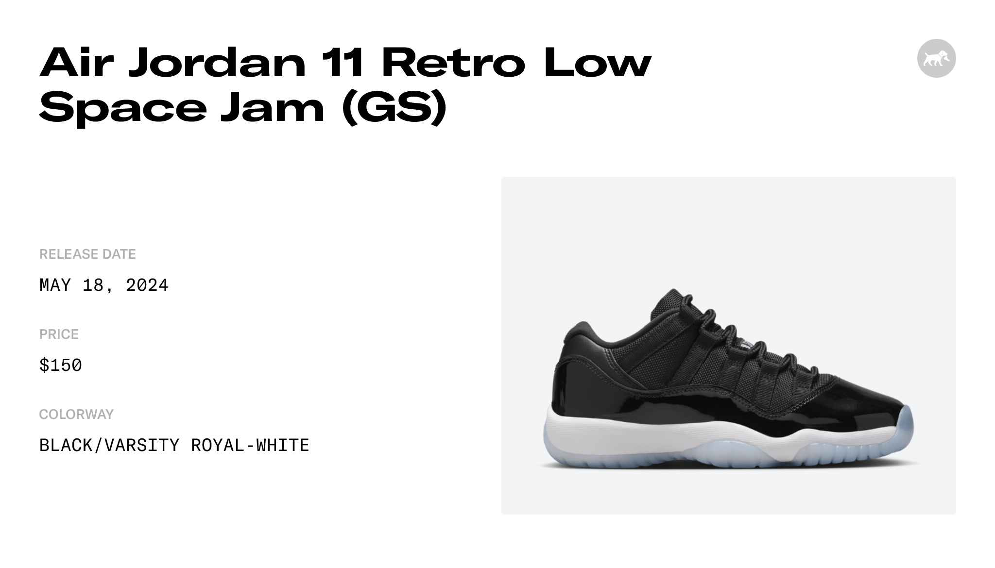 Air Jordan 11 Retro Low Space Jam (GS) - FV5121-004