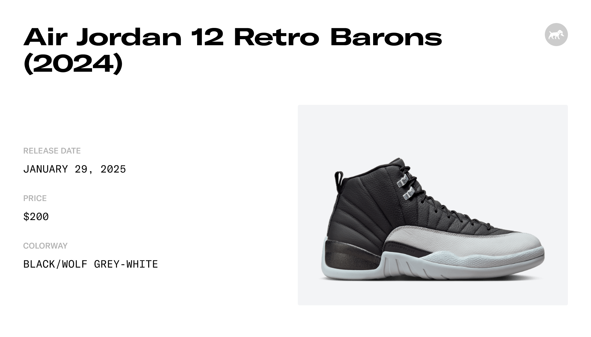 Air Jordan 12 Retro Barons (2024) - CT8013-010 Raffles & Where to Buy