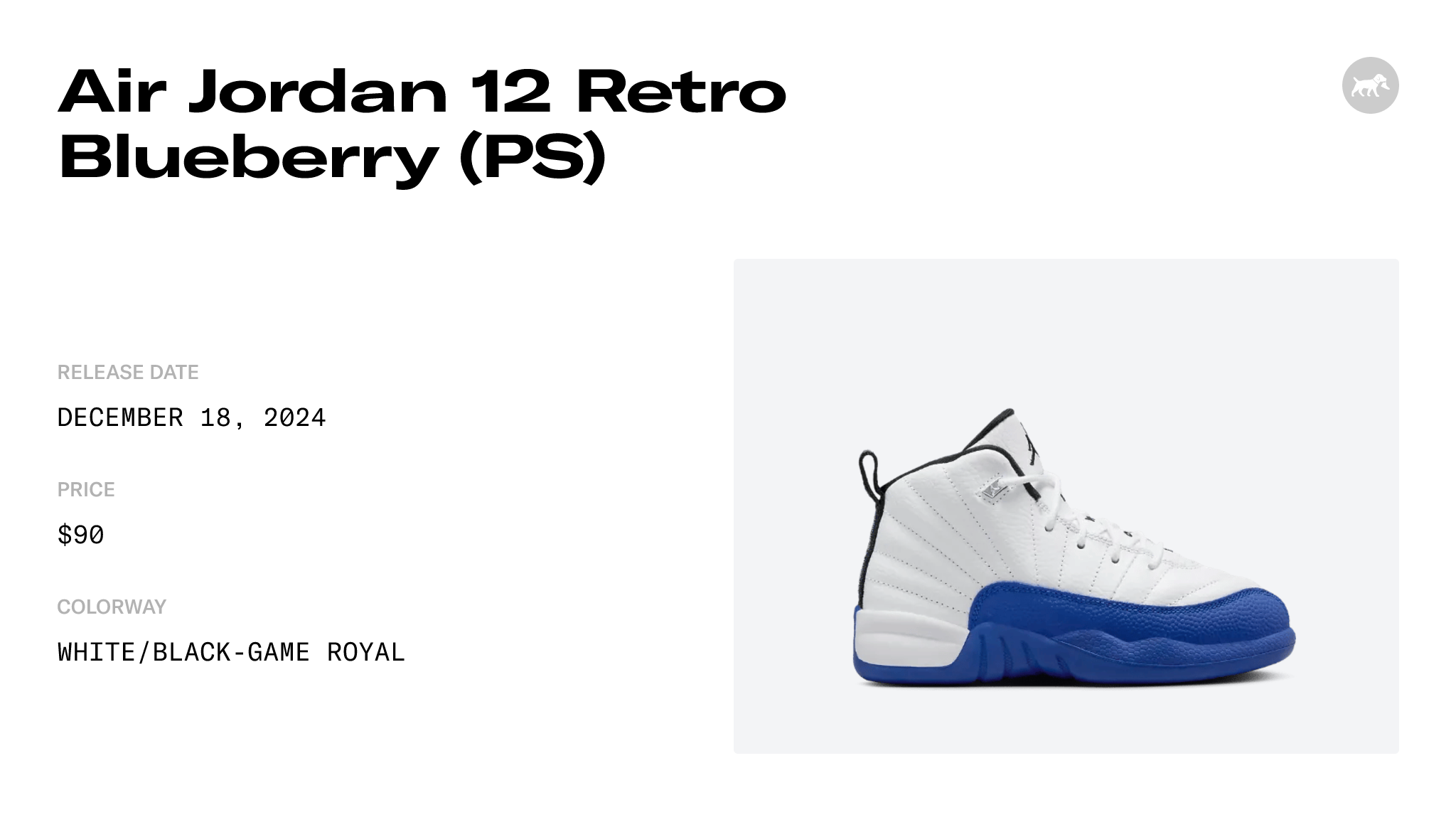 Air Jordan 12 Retro Blueberry (PS) - 151186-140 Raffles & Where to Buy