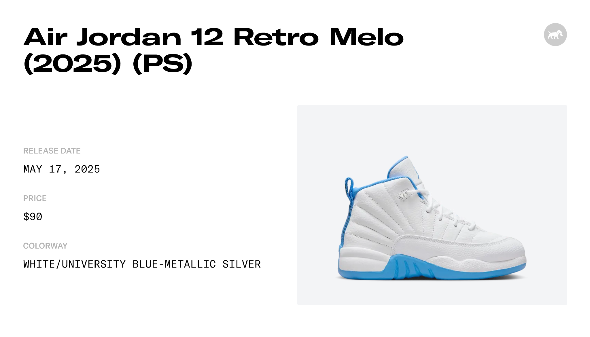 Air Jordan 12 Retro Melo (2025) (PS) - 151186-112 Raffles & Where to Buy