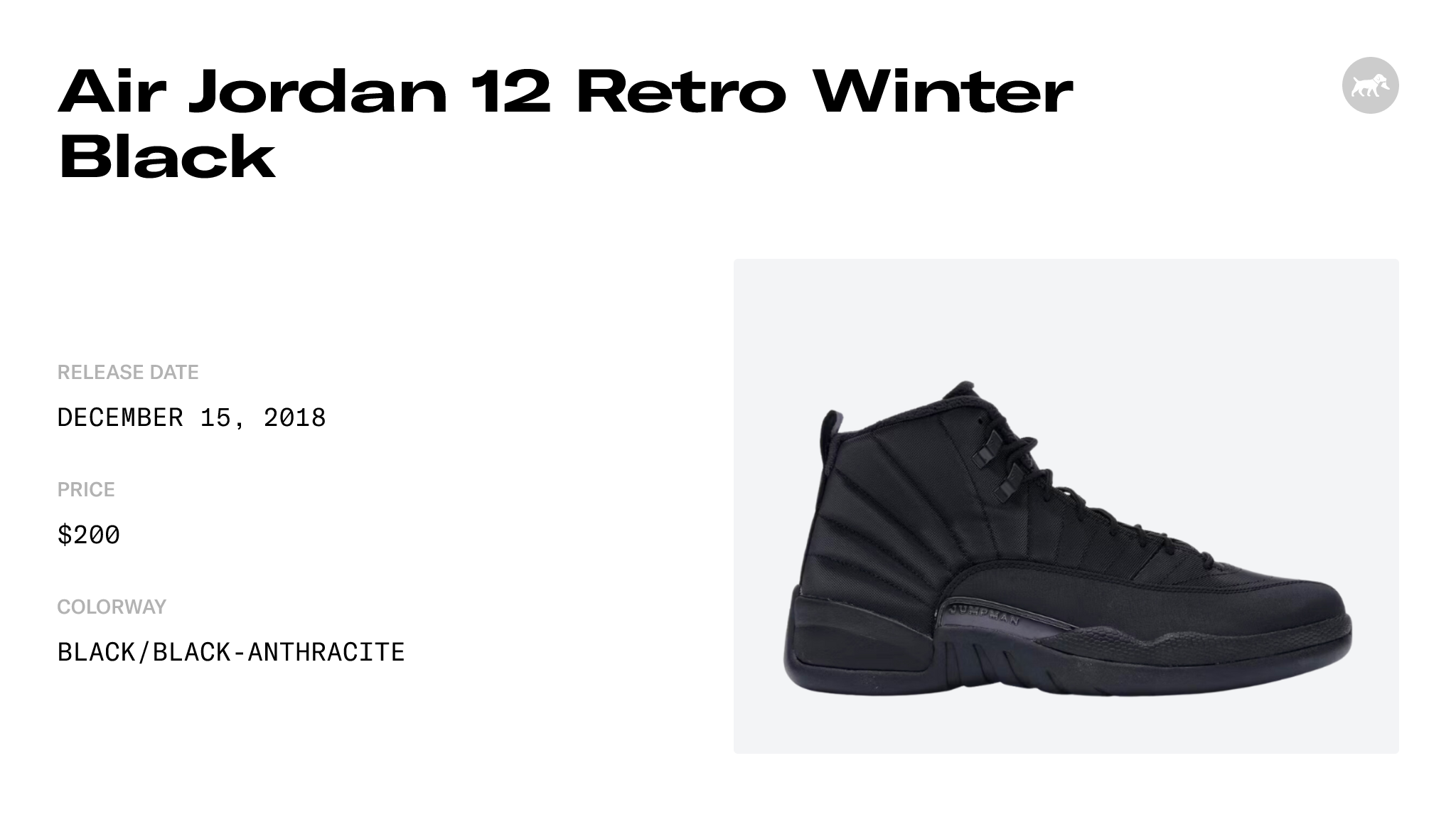 Air Jordan 12 Retro Winter Black - BQ6851-001 Raffles & Where to Buy