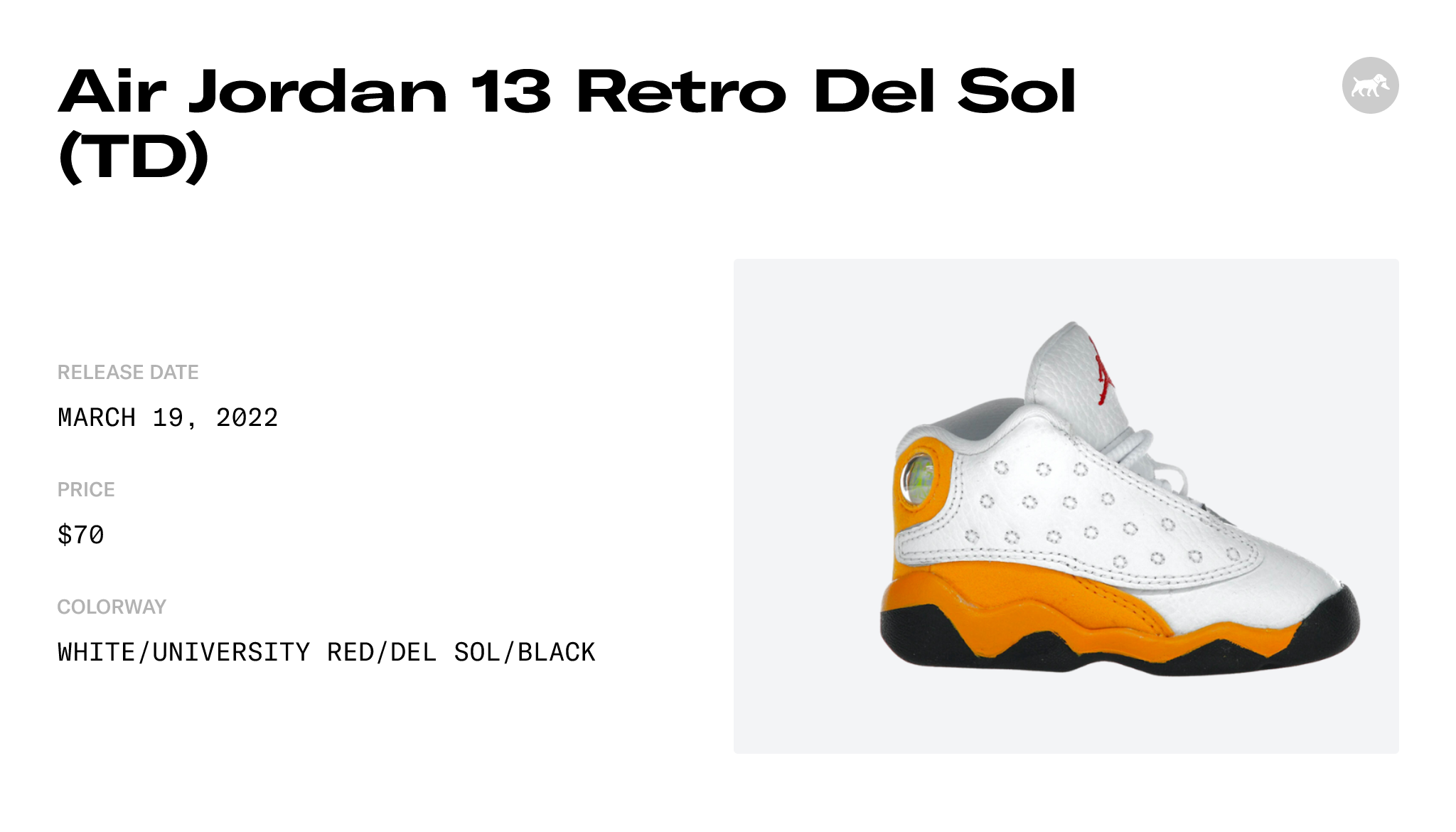 Air Jordan 13 Retro Del Sol (TD) - DJ3004-167 Raffles & Where to Buy