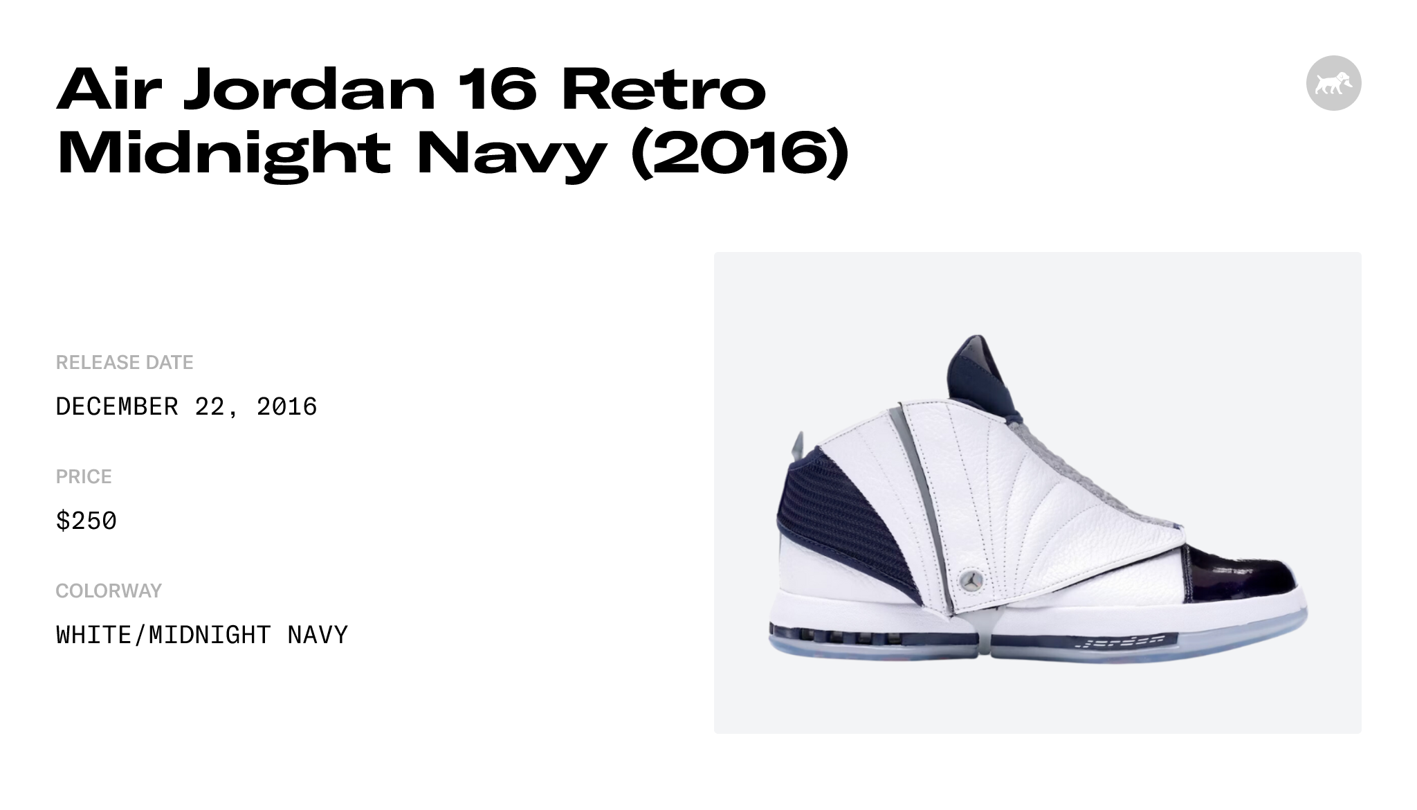 Air Jordan 16 Retro Midnight Navy (2016) - 683075-106