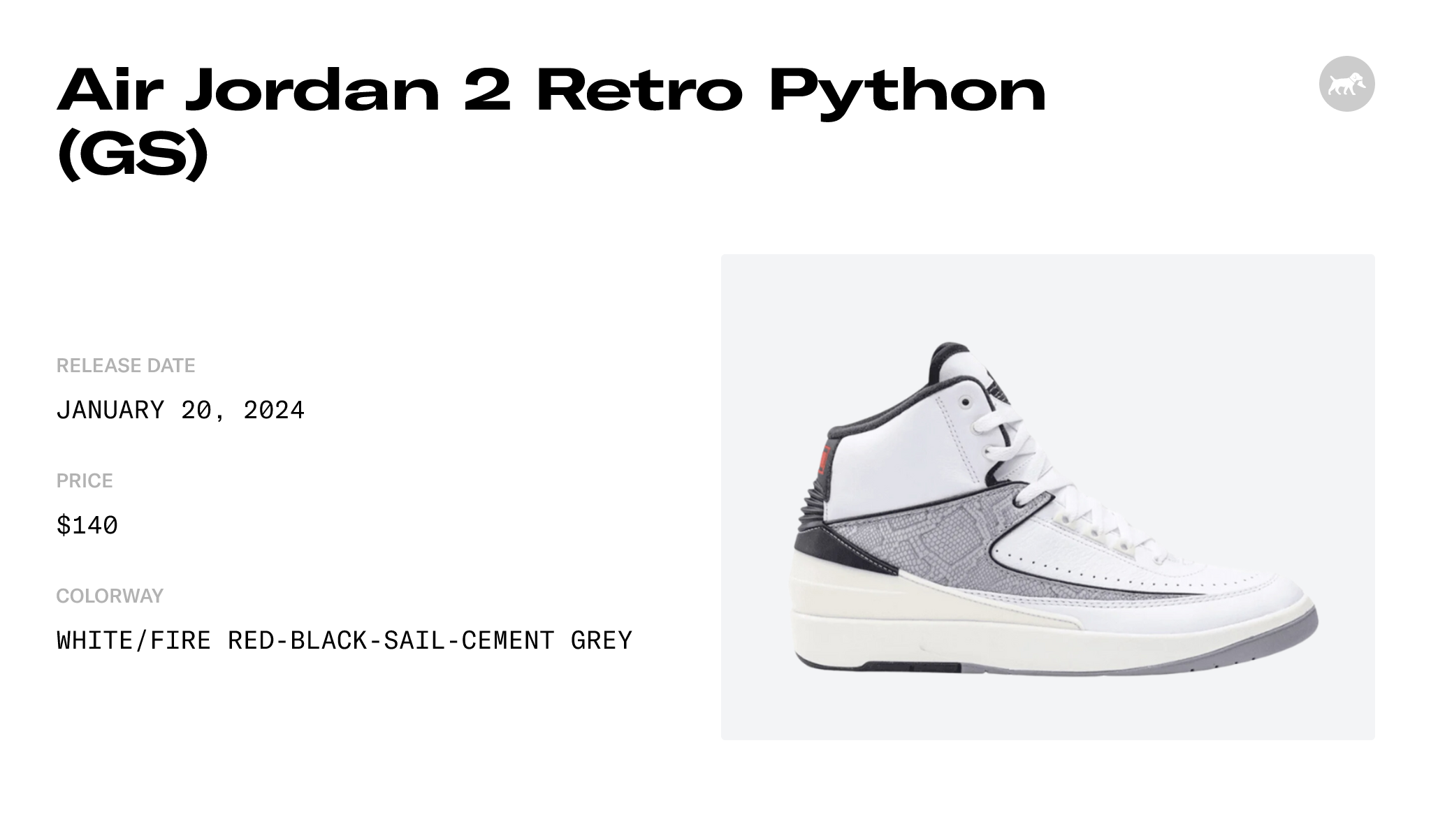Air Jordan 2 Retro Python (GS) - DQ8562-102 Raffles & Where to Buy