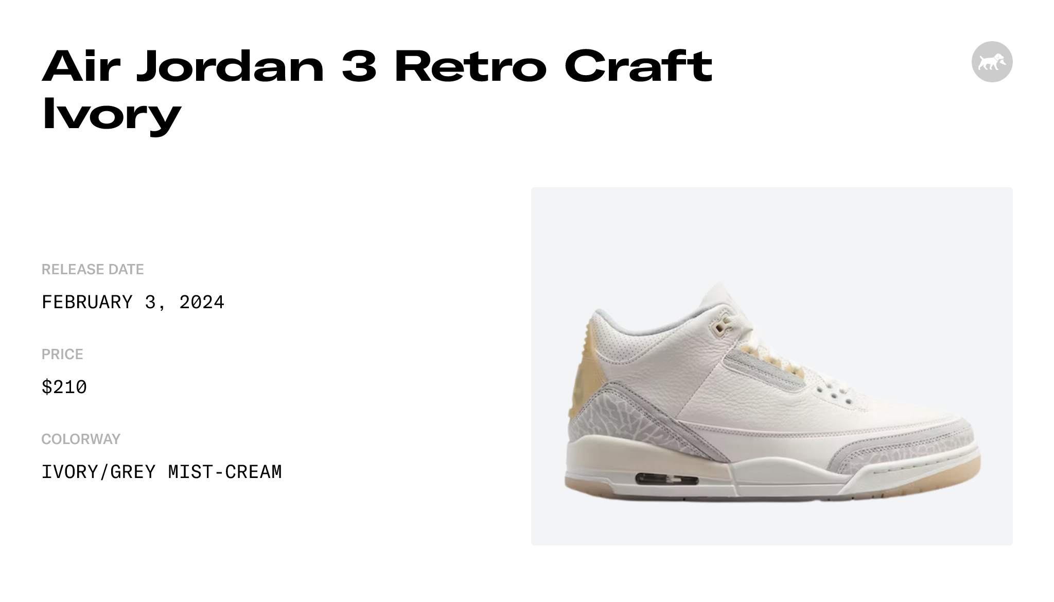 Air Jordan 3 Retro Craft Ivory - FJ9479-100 Raffles & Where to Buy