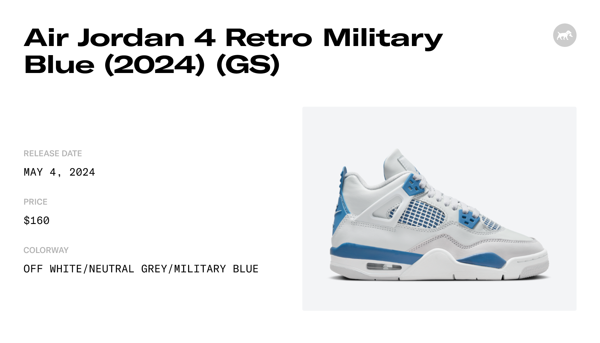 Air Jordan 4 Retro Military Blue (2024) (GS) - HF4281-141