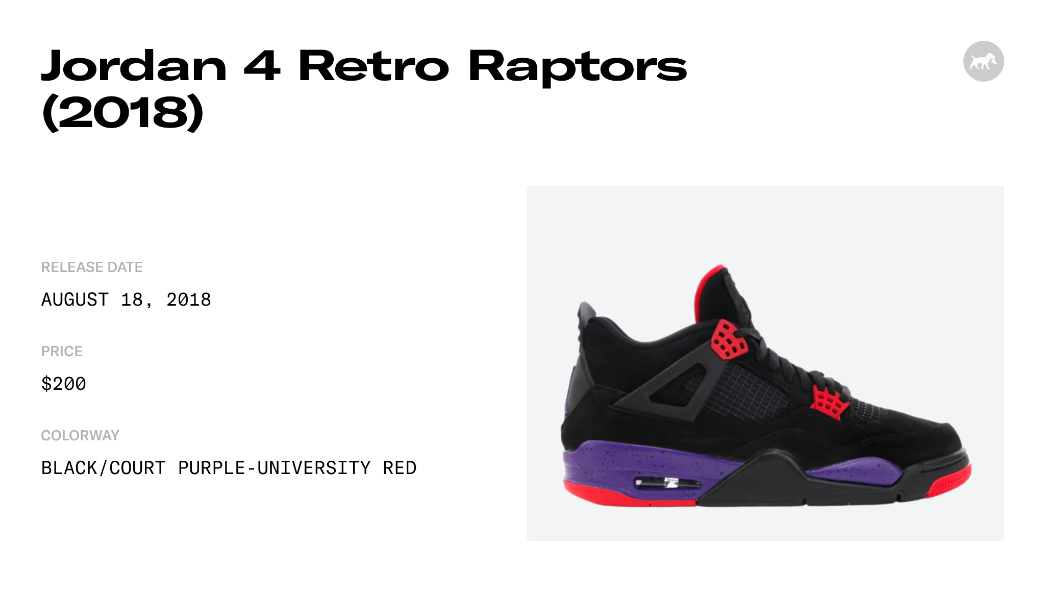 Jordan 4 Retro Raptors (2018) - AQ3816-065 Raffles & Where to Buy
