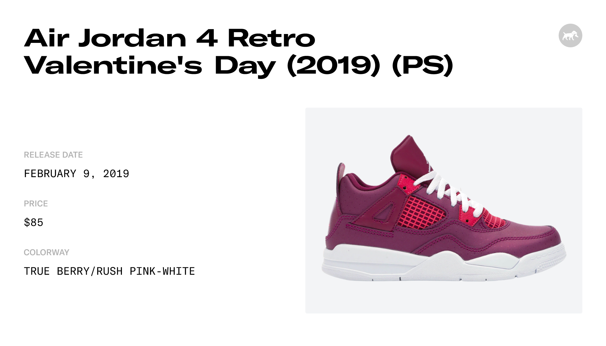 Air Jordan 4 Retro Valentine's Day (2019) (PS) - BQ7671-661