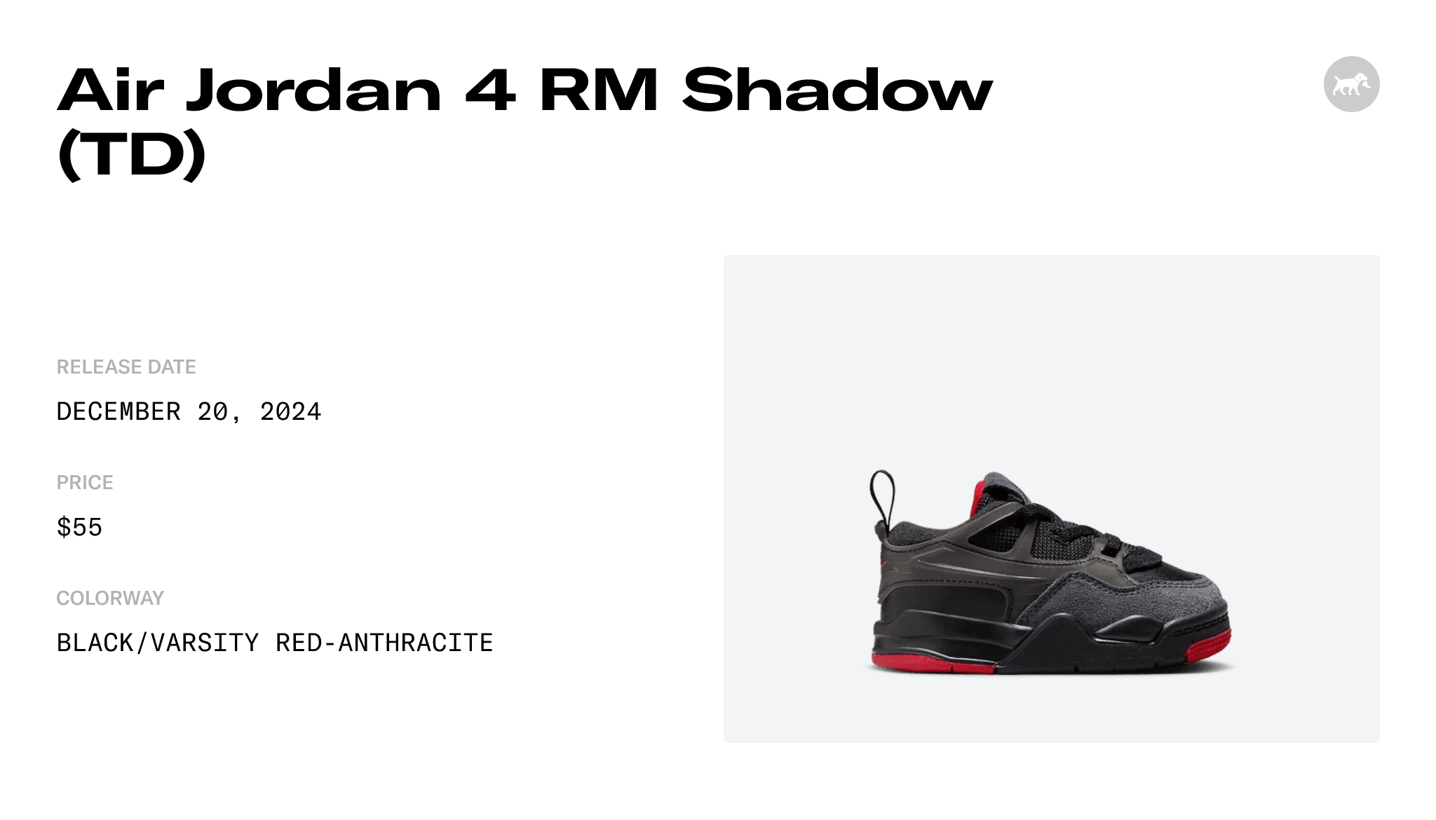 Air Jordan 4 RM Shadow (TD) - FQ7937-060 Raffles & Where to Buy