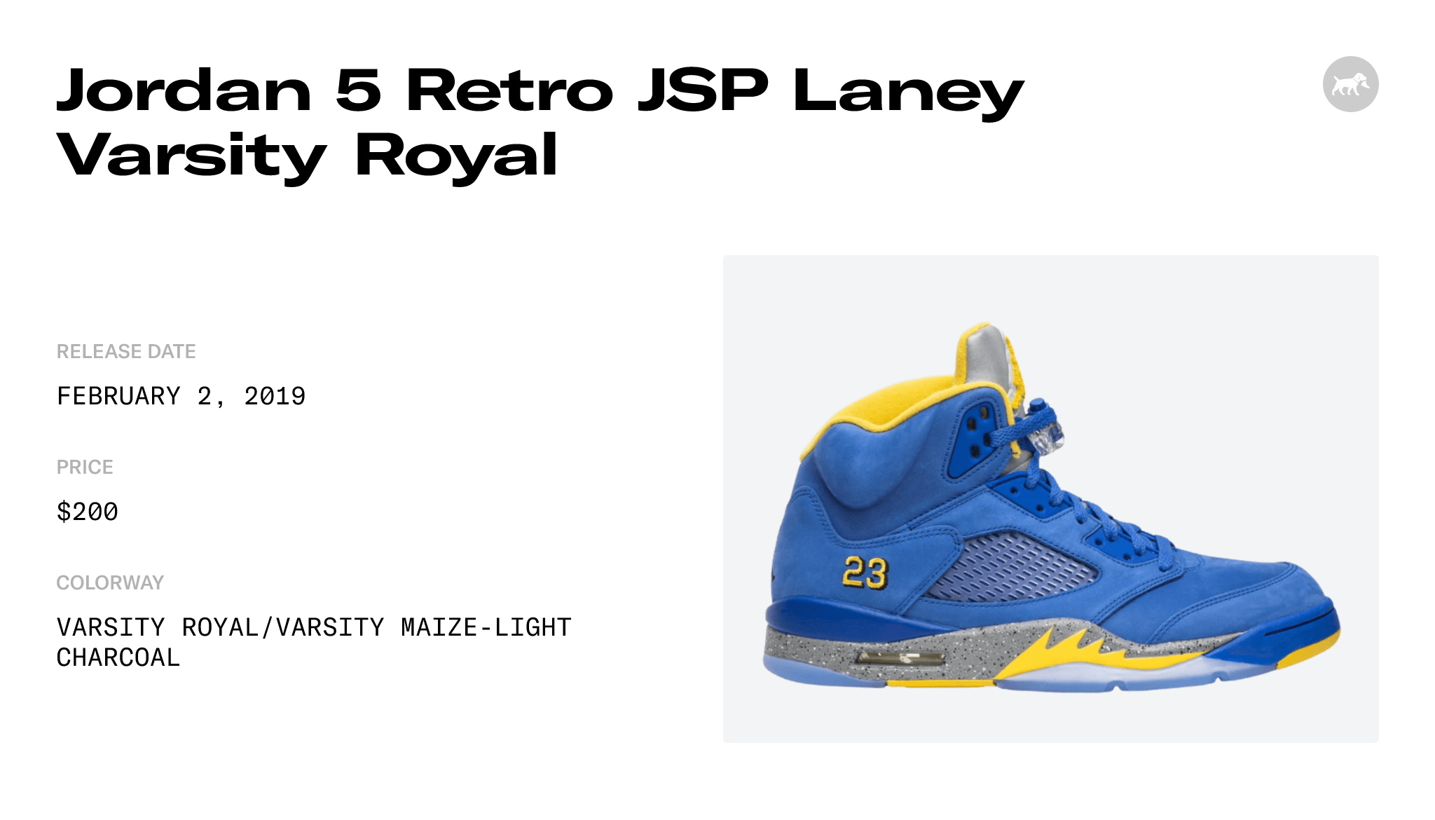 Jordan 5 Retro JSP Laney Varsity Royal - CD2720-400