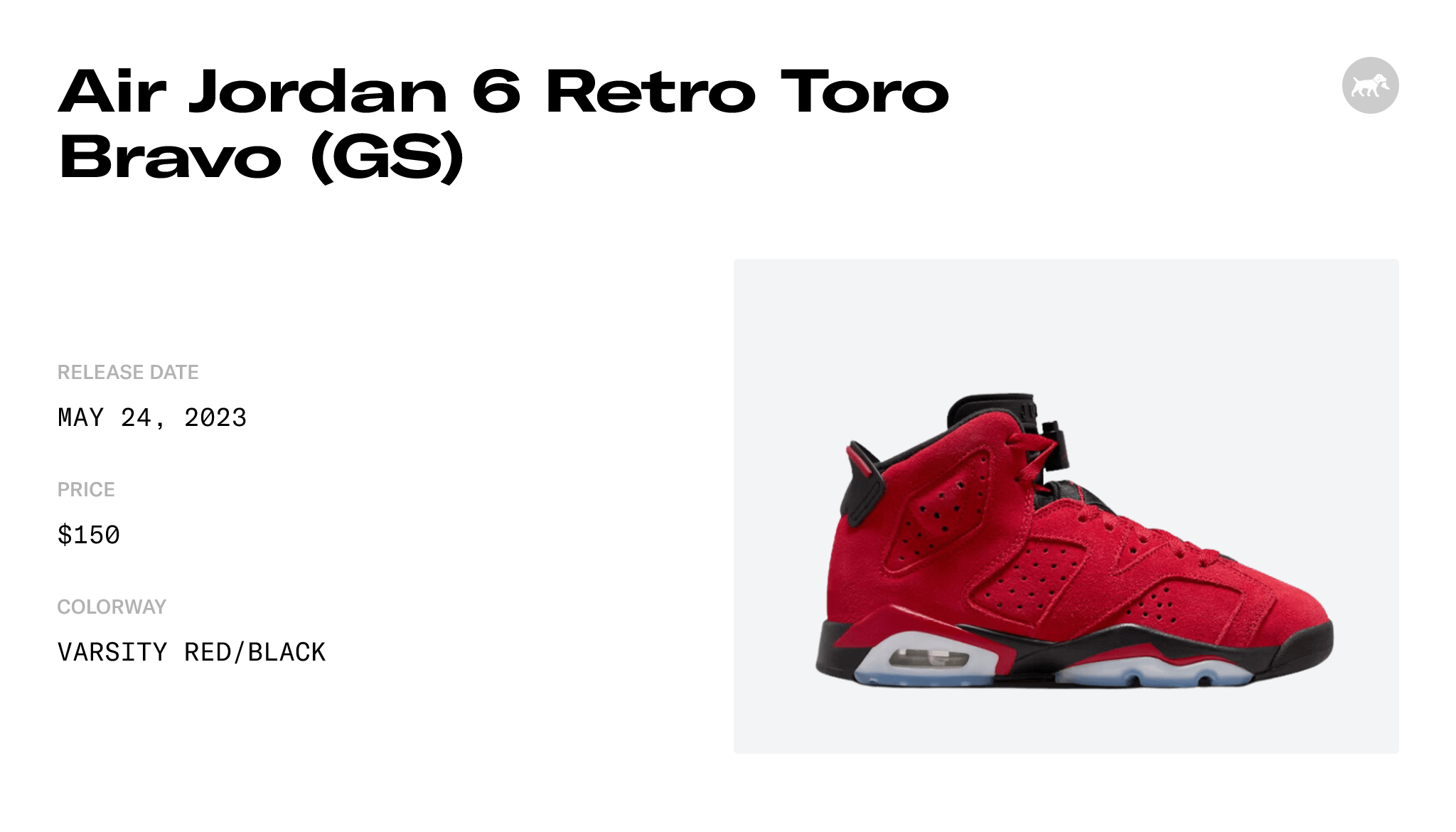 Air Jordan 6 Retro Toro Bravo (GS) - 384665-600 Raffles & Where to Buy