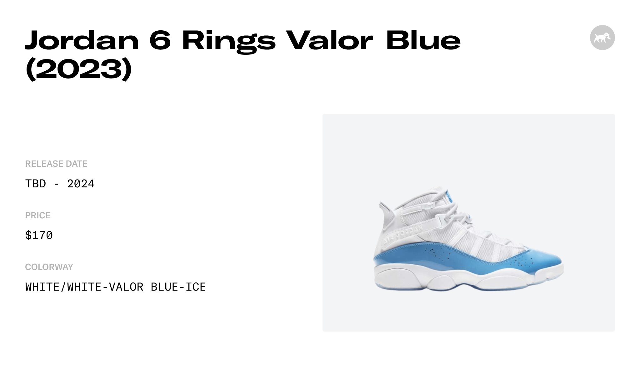 Jordan 6 Rings Valor Blue (2023) - CW7037-100 Release Info