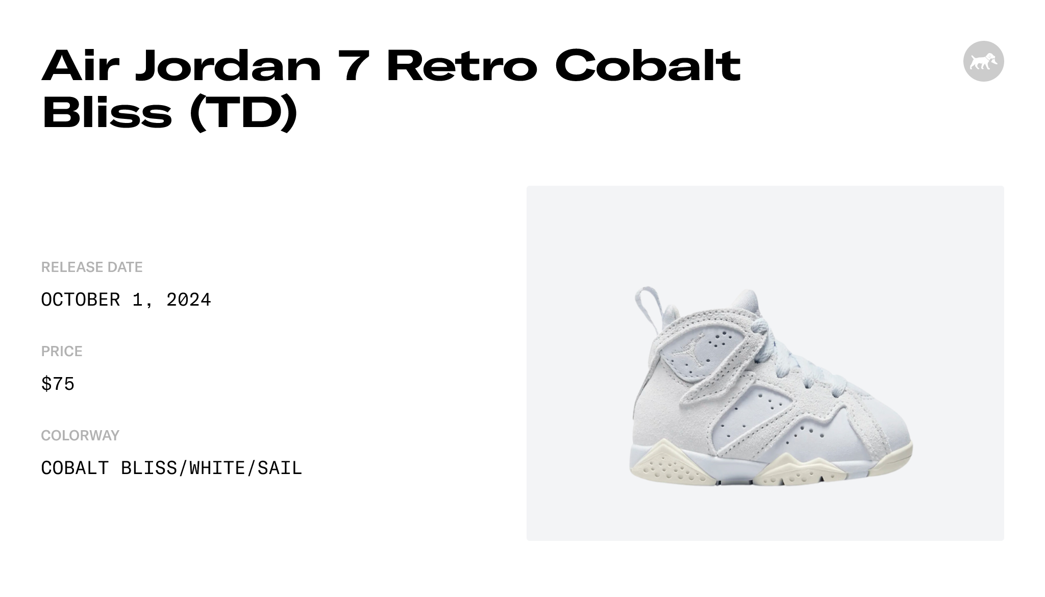 Air Jordan 7 Retro Cobalt Bliss (TD) - DV2256-400 Raffles & Where to Buy