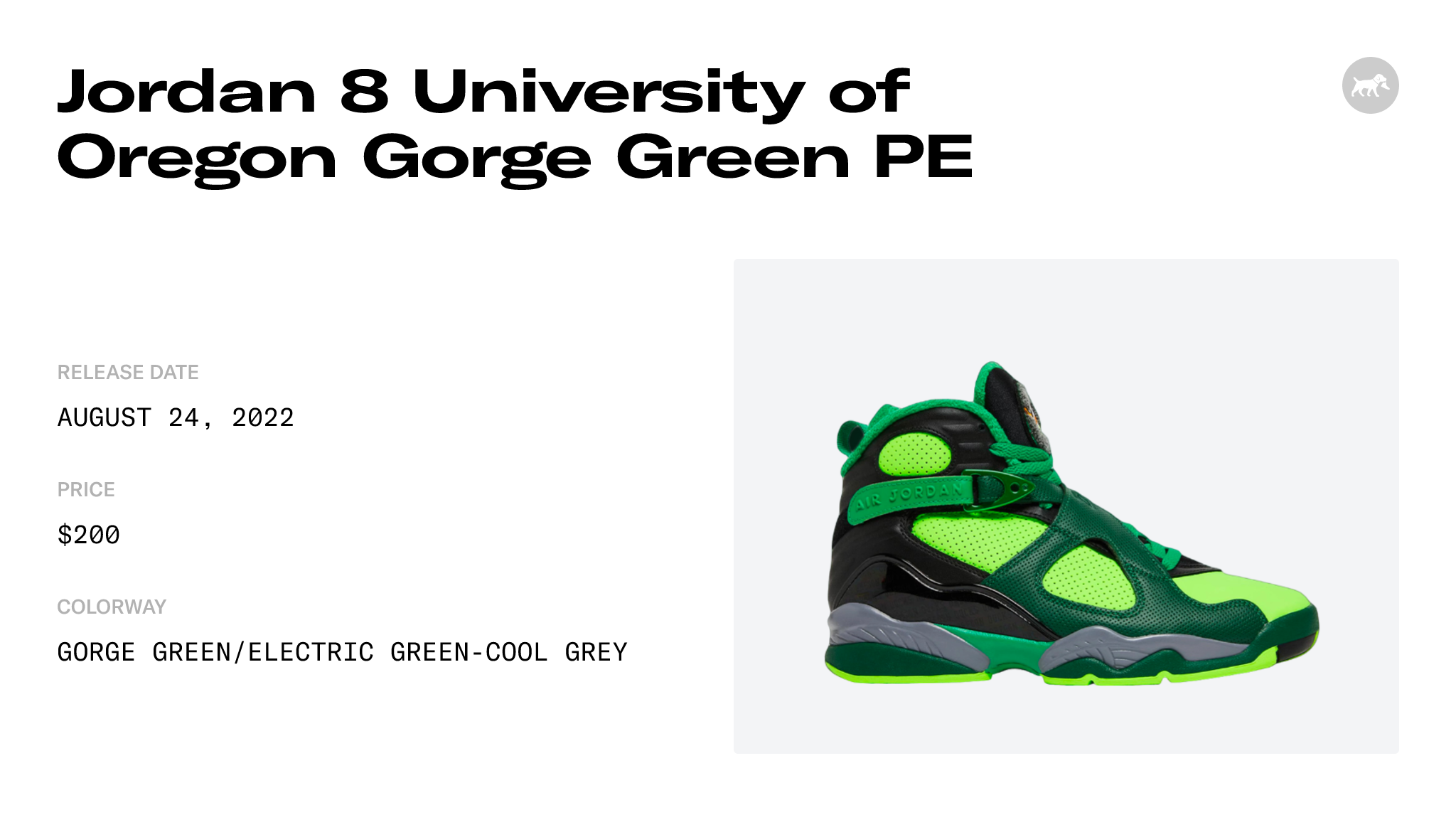 Jordan 8 University of Oregon Gorge Green PE - 1300136-DSXG