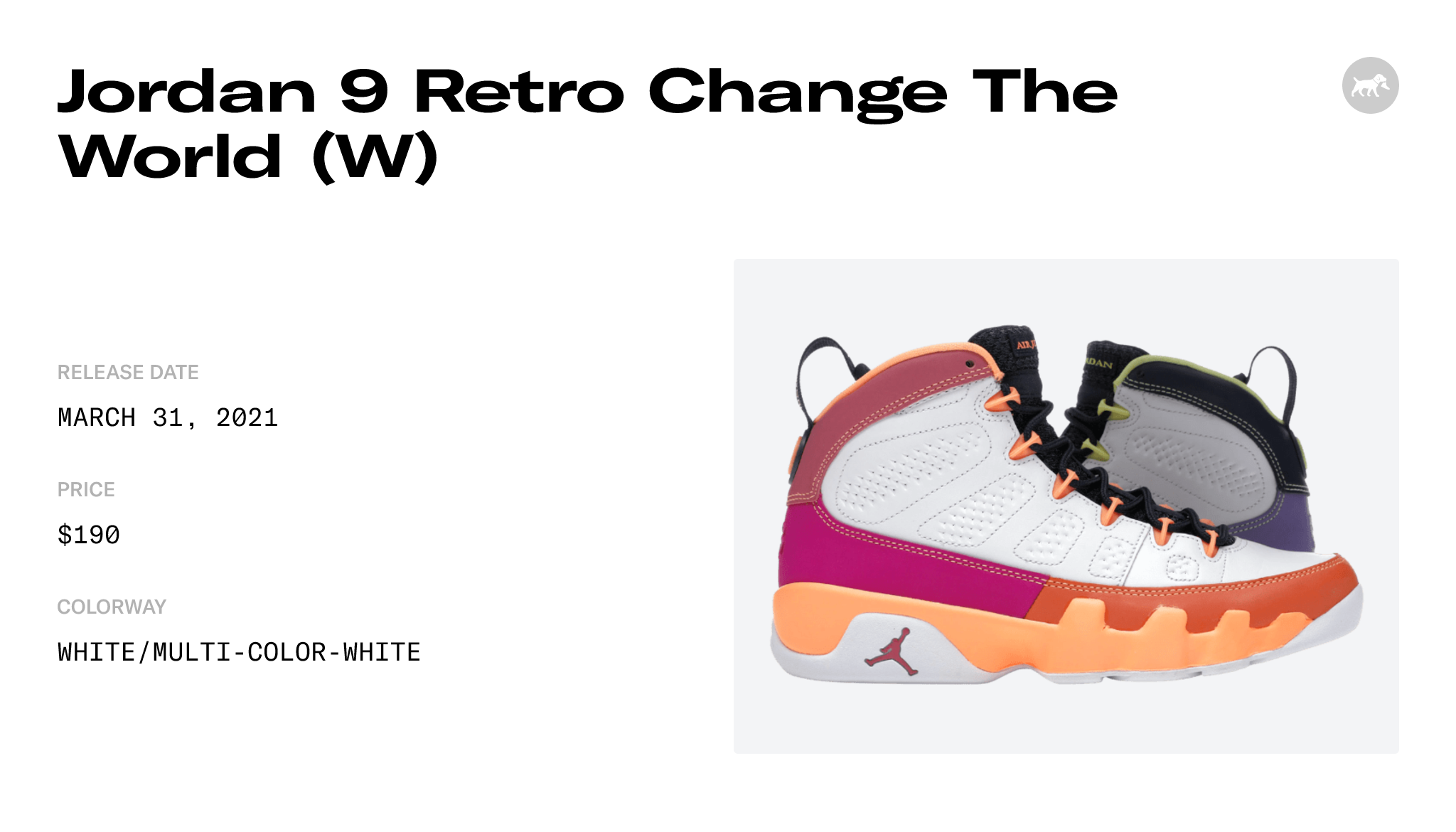 Jordan 9 Retro Change The World (W) - CV0420-100 Raffles & Where to Buy