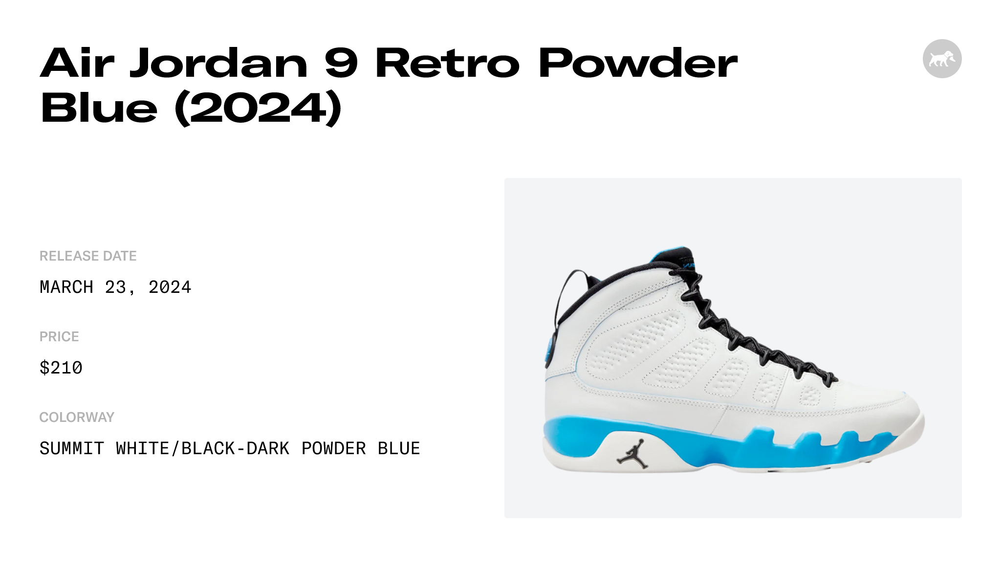 Air Jordan 9 Retro Powder Blue (2024) - FQ8992-101