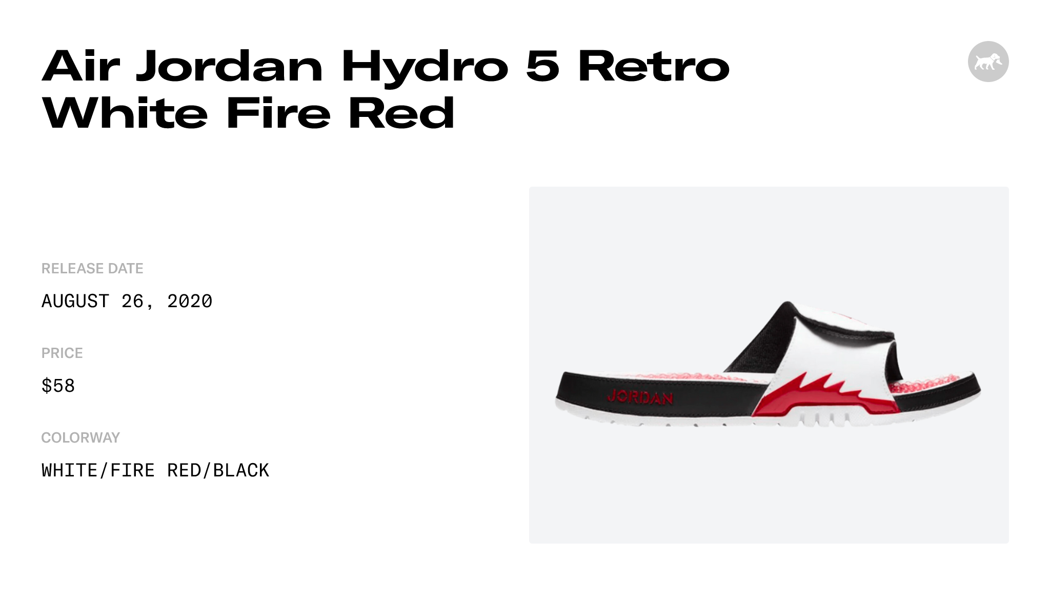 Air Jordan Hydro 5 Retro White Fire Red - 555501-101