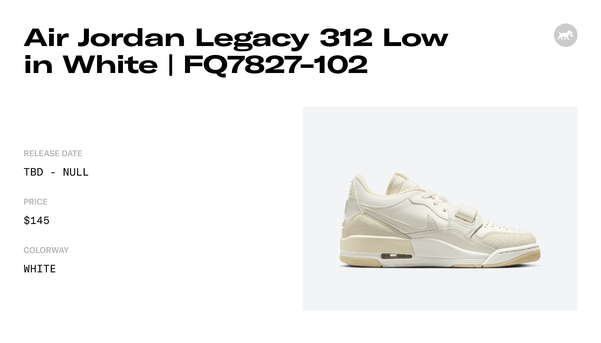 Air Jordan Legacy 312 Low in White | FQ7827-102 - FQ7827-102 Release Info