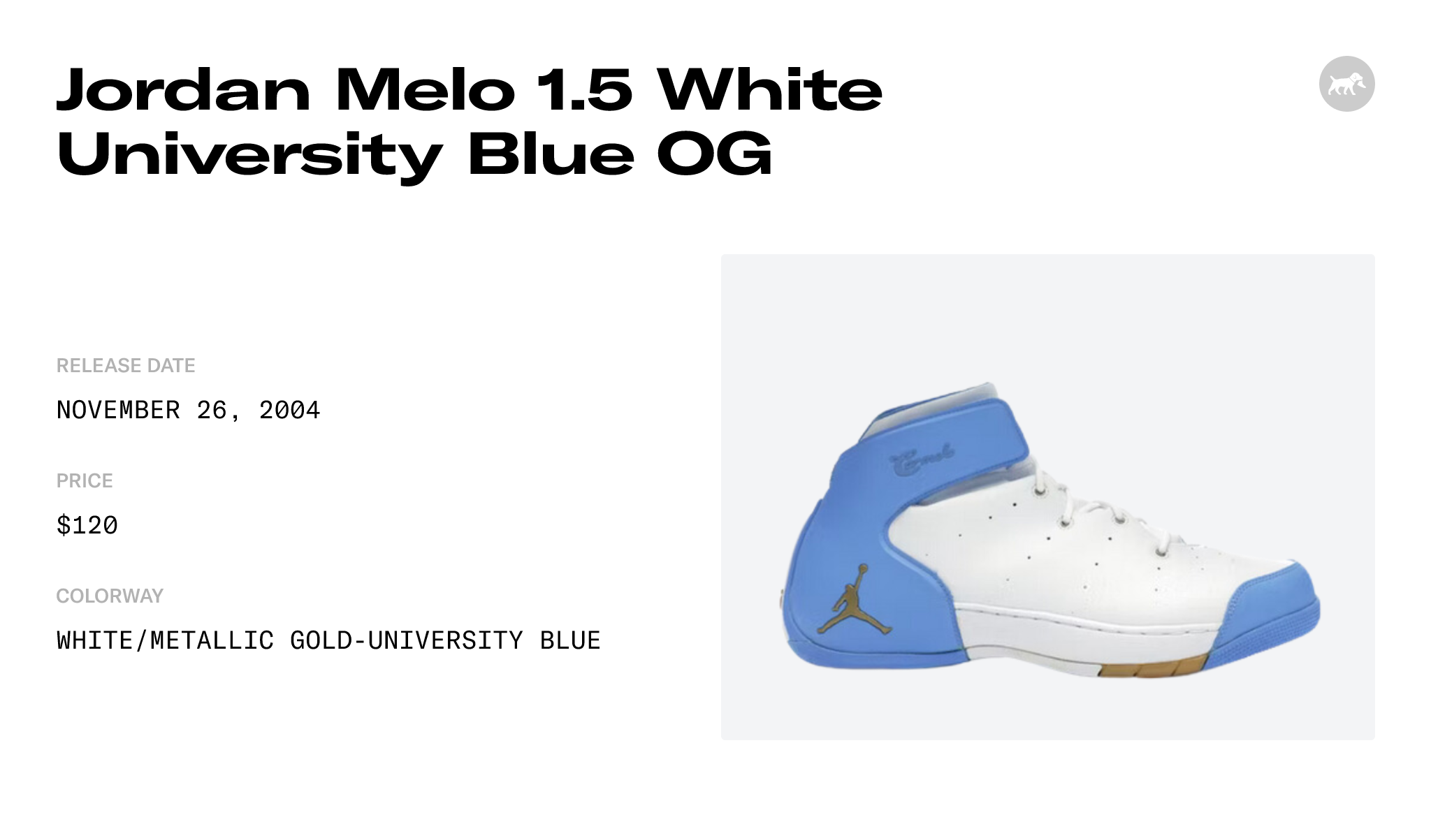Jordan Melo 1.5 White University Blue OG - 309265-171