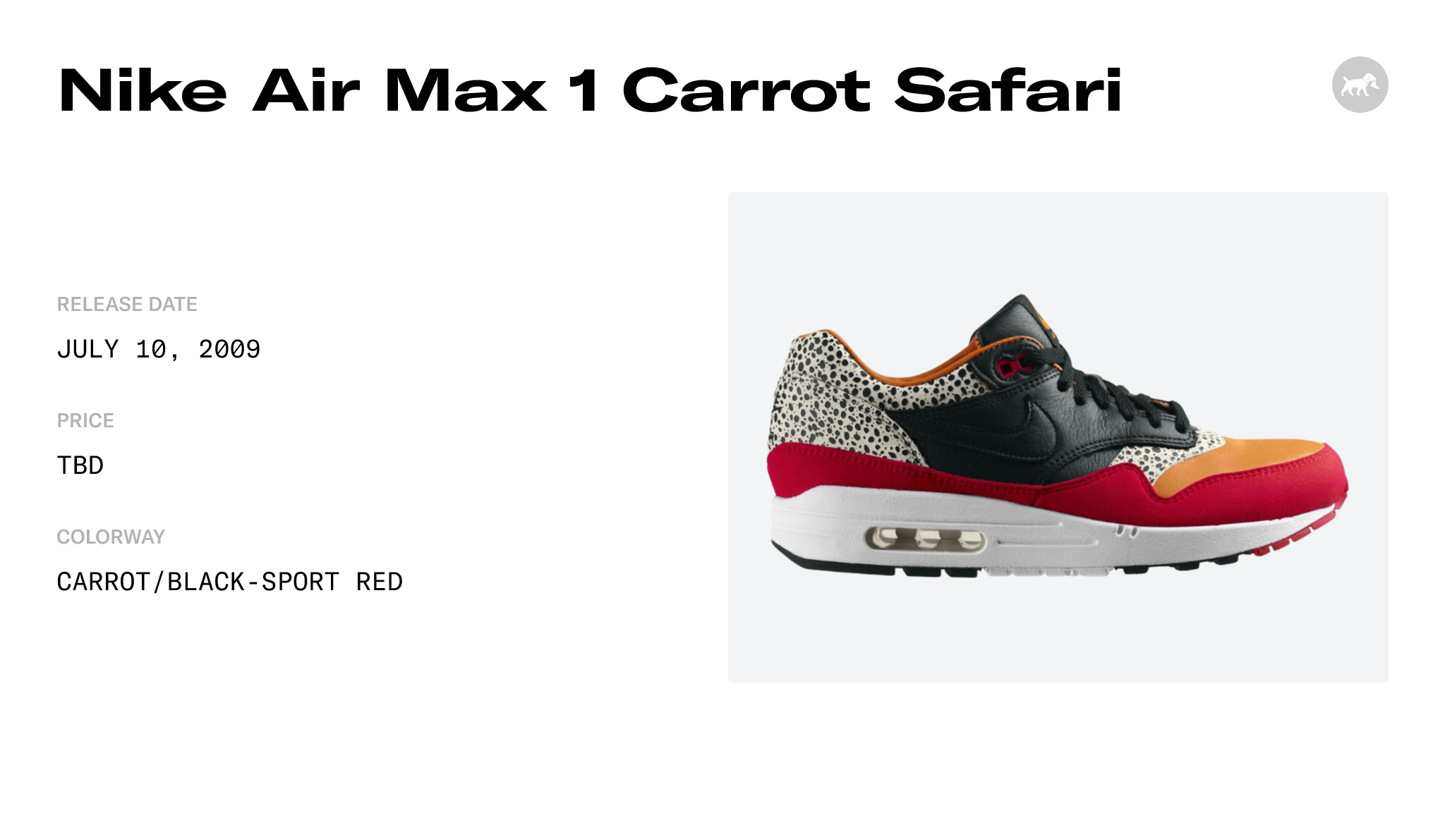 Nike Air Max 1 Carrot Safari - 314252-801 Raffles & Where to Buy
