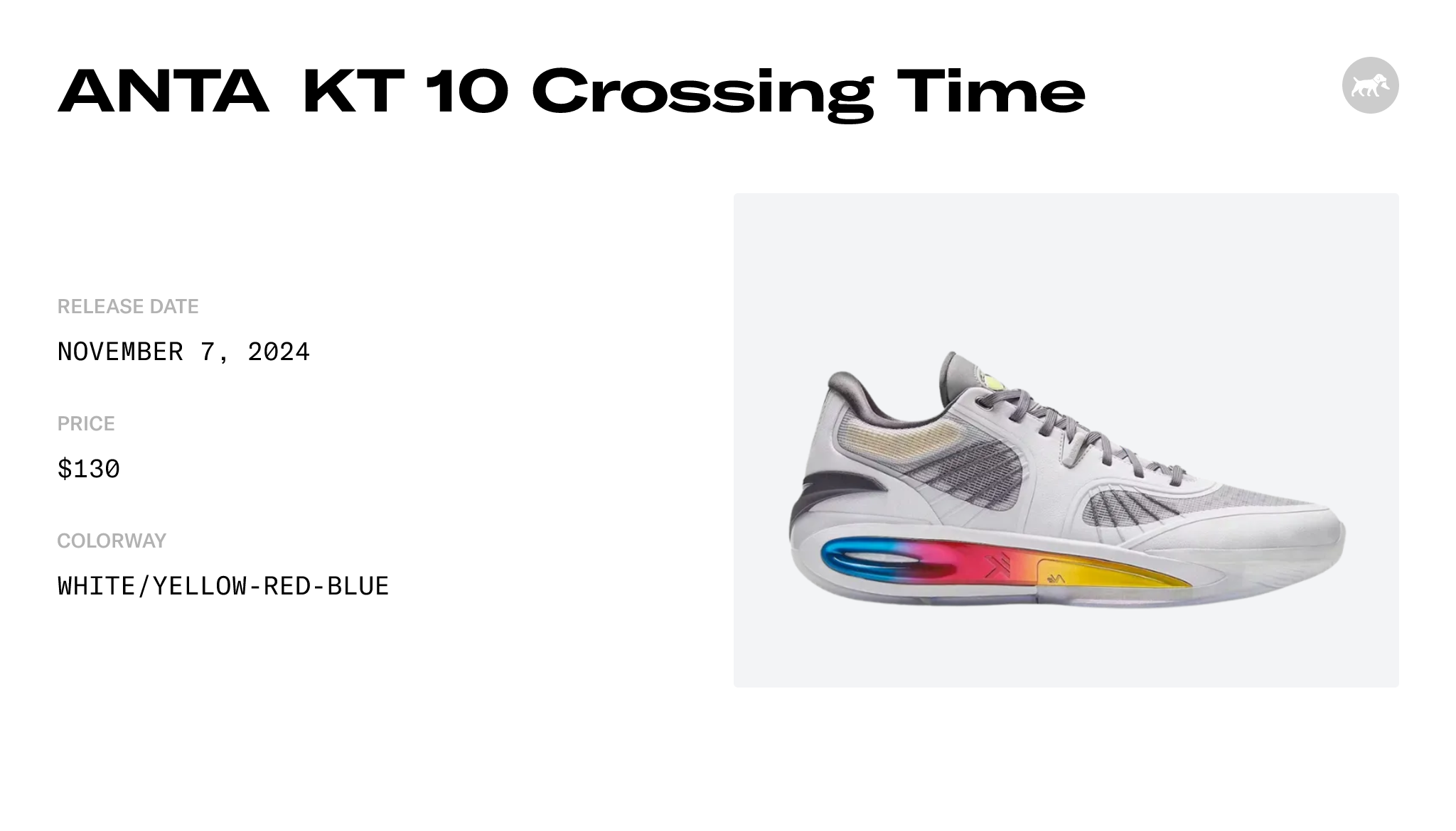 ANTA KT 10 Crossing Time - 8124D1101-10 Raffles & Where to Buy