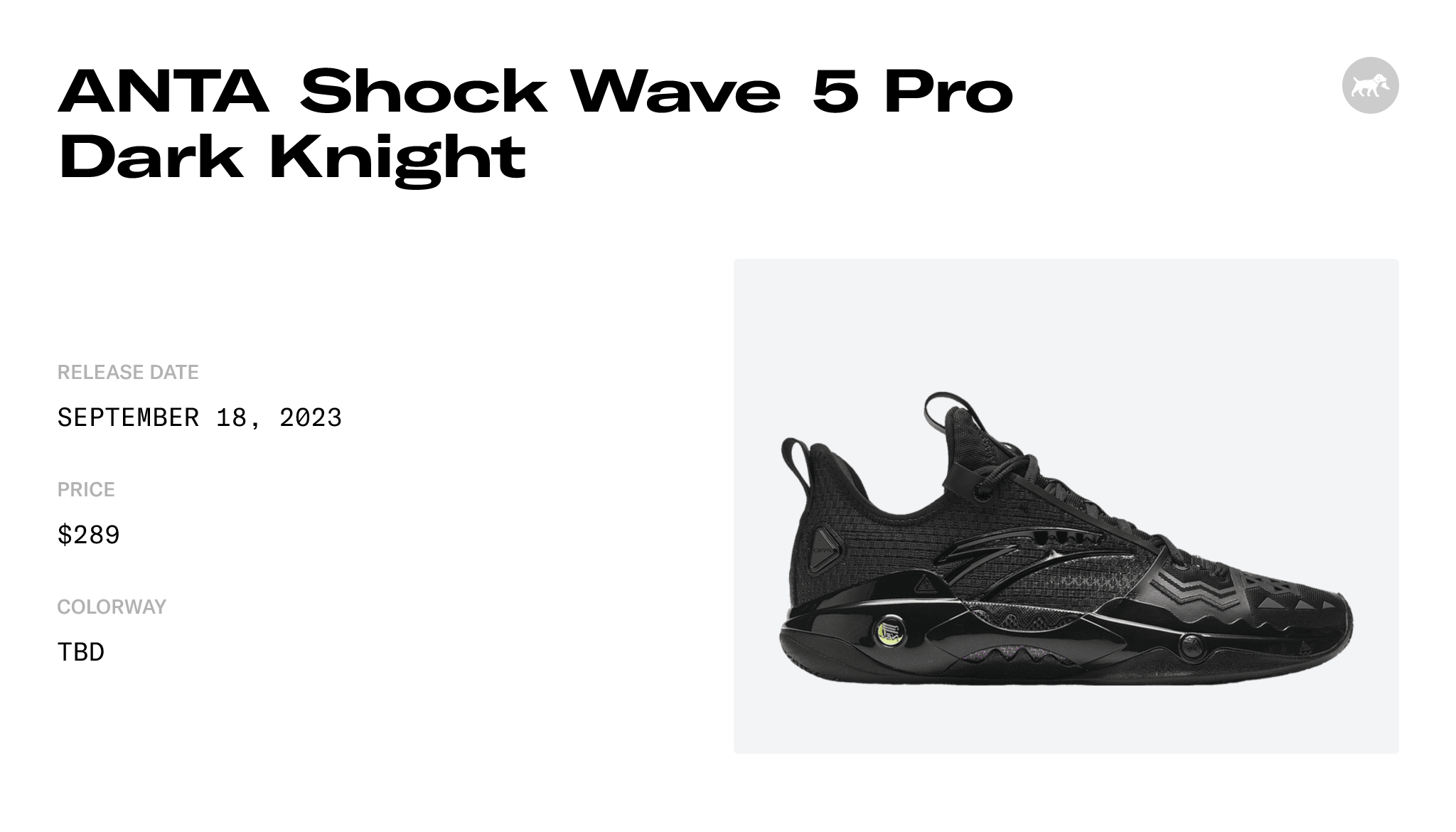 ANTA Shock Wave 5 Pro Dark Knight - 112331111S-1 Raffles & Where to Buy