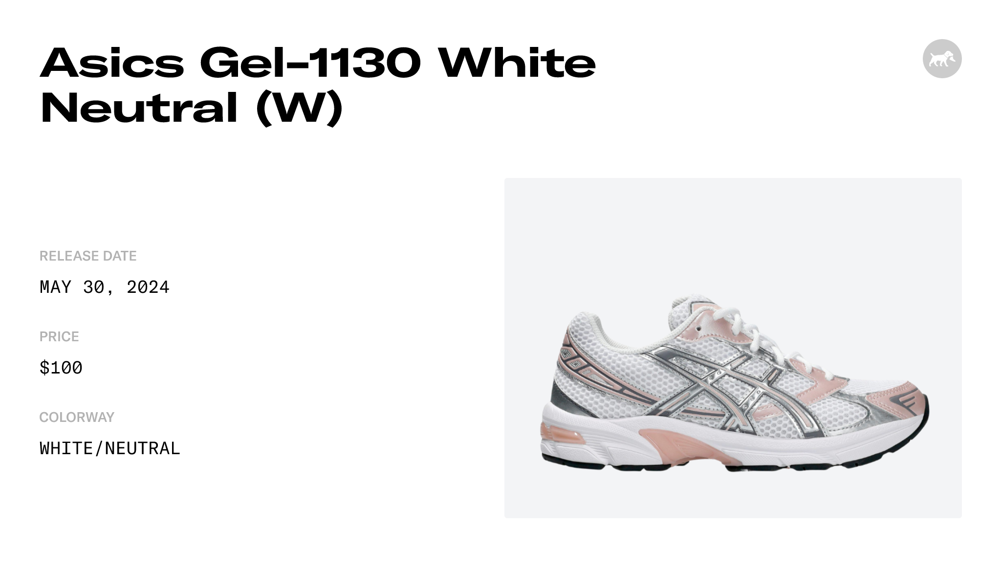 Asics Gel-1130 White Neutral (W) - 1202A164-117 Raffles & Where to Buy