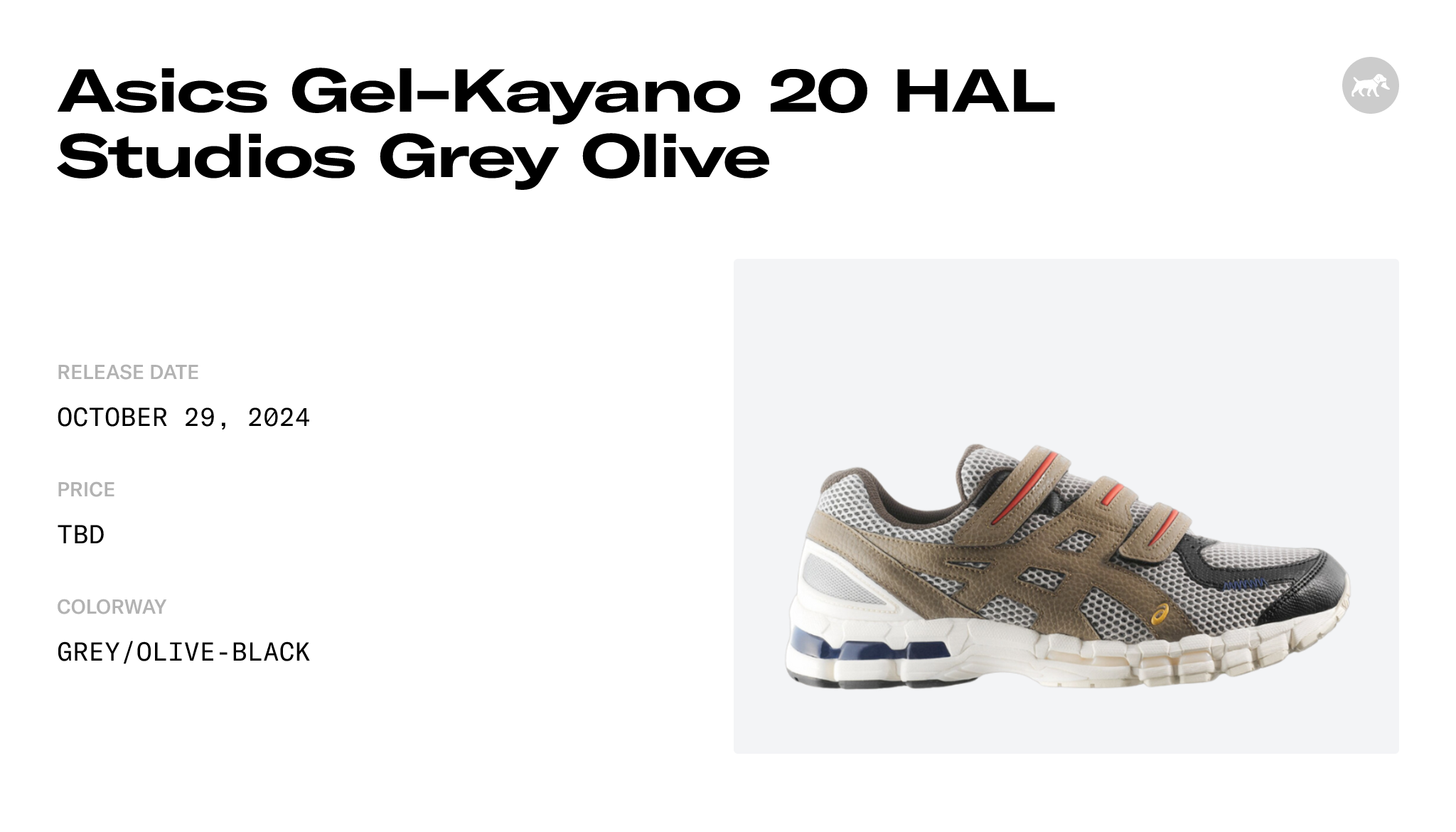 Asics Gel-Kayano 20 HAL Studios Grey Olive Raffles & Where to Buy