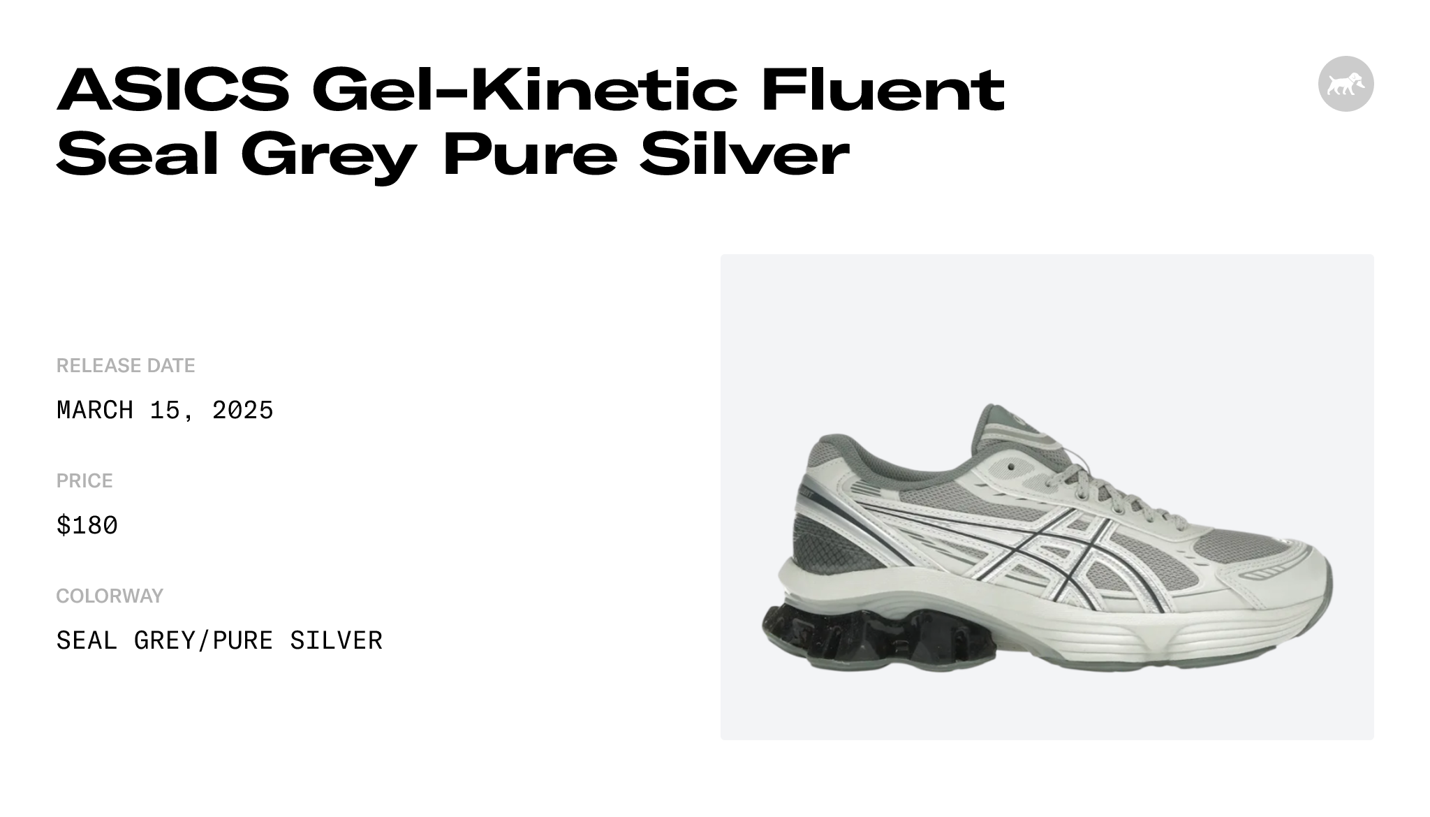 ASICS Gel-Kinetic Fluent Seal Grey Pure Silver - 1203A591-021