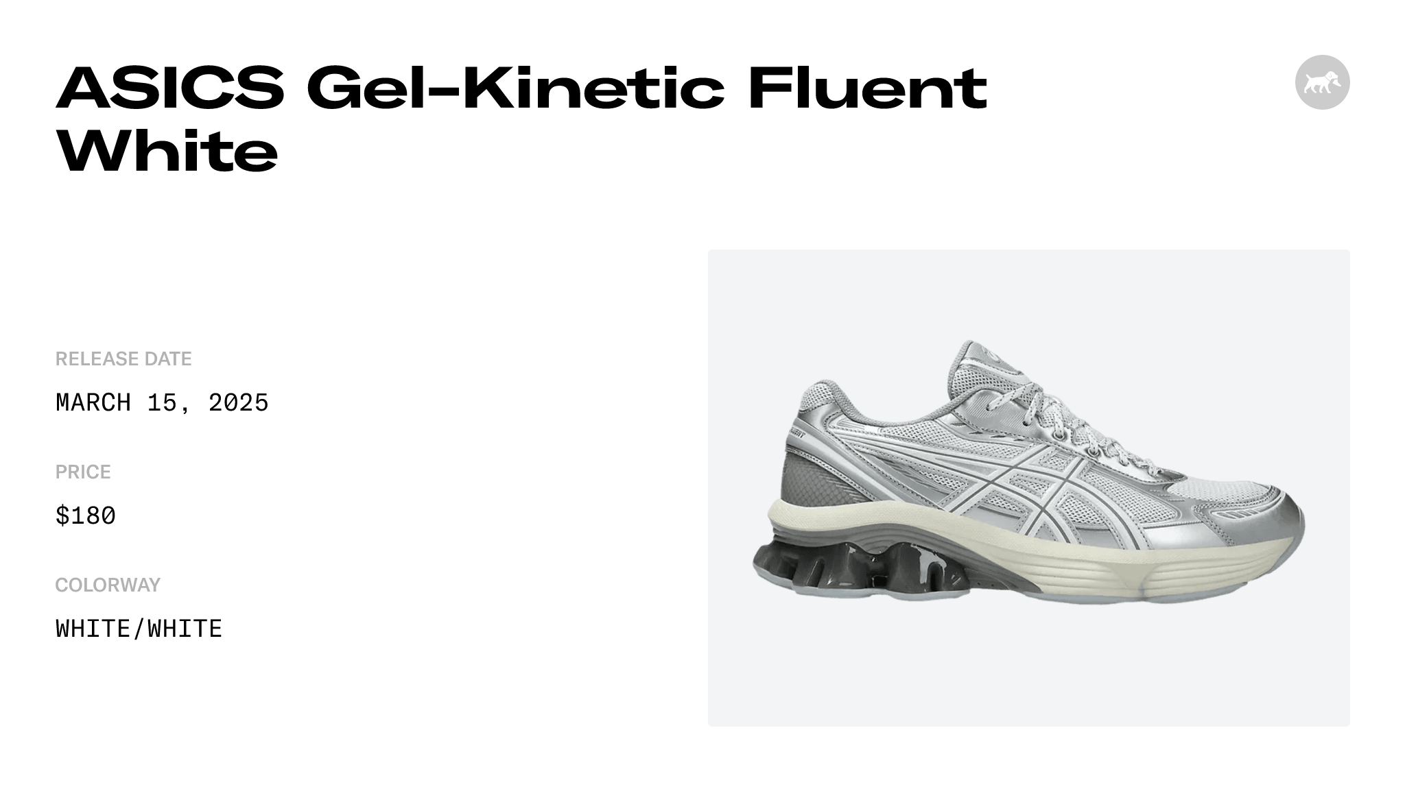 ASICS Gel-Kinetic Fluent White - 1203A591-101 Raffles & Where to Buy