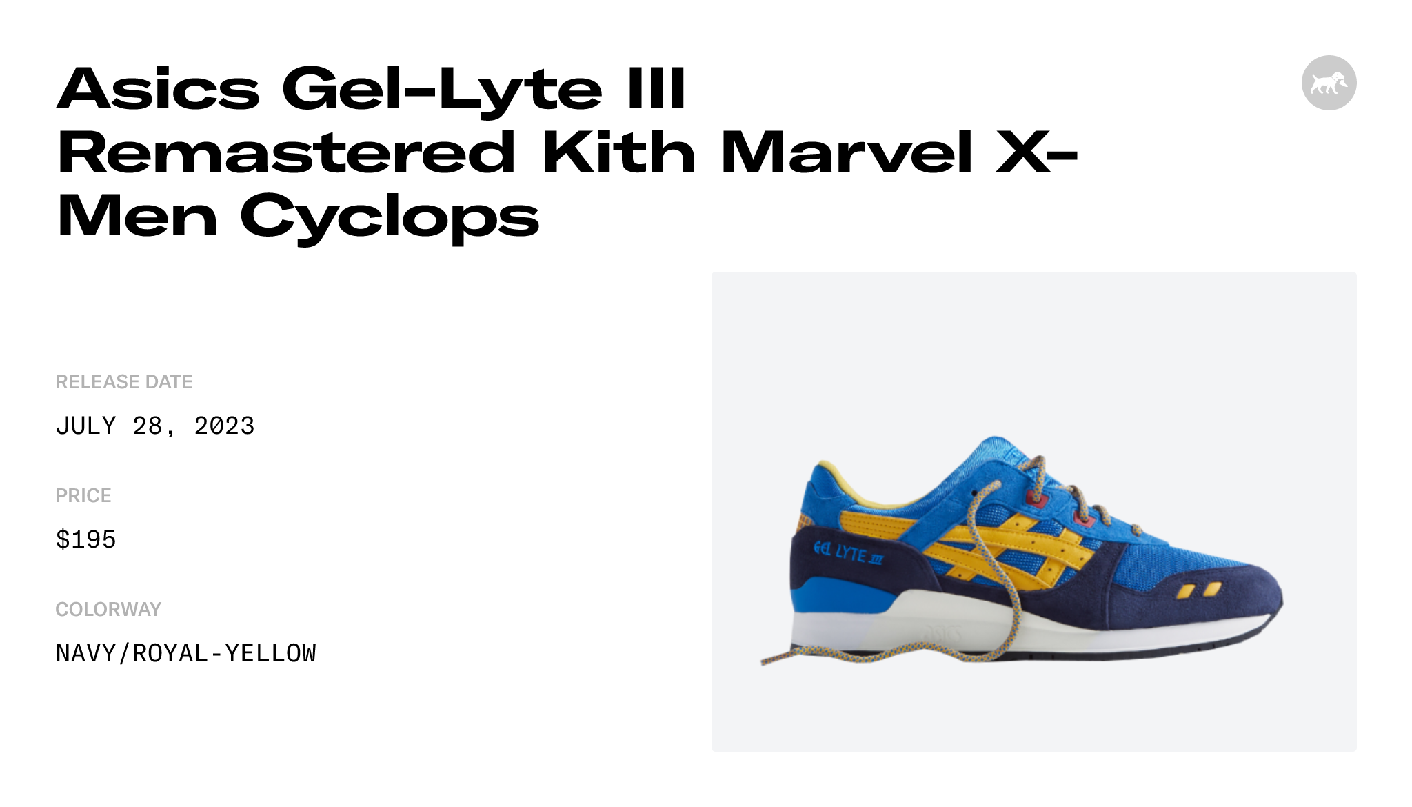 Asics Gel-Lyte III Remastered Kith Marvel X-Men Cyclops - AI1201A961-400