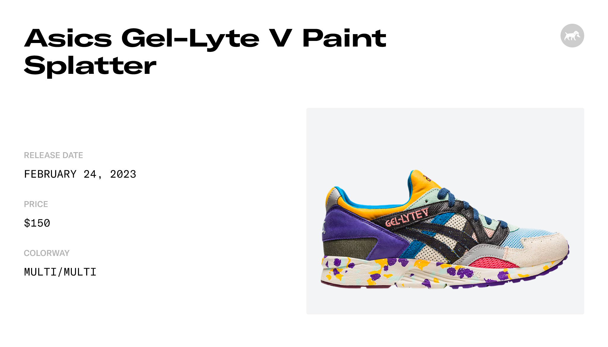 Asics Gel-Lyte V Paint Splatter - 1201A763-960 Release Info