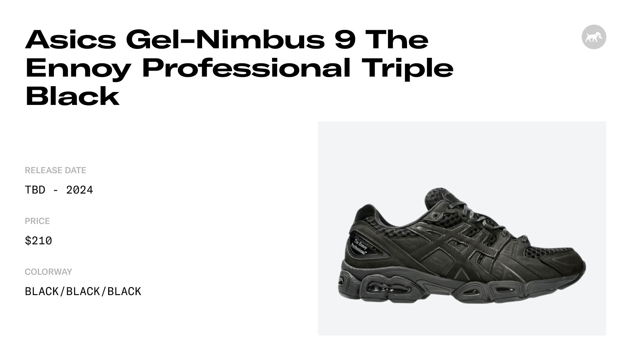 Asics Gel-Nimbus 9 The Ennoy Professional Triple Black - 1201A901-001 ...