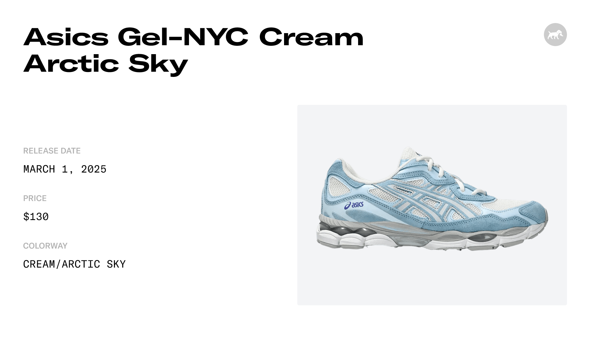 Asics Gel-NYC Cream Arctic Sky - 1203A383-107 Raffles & Where to Buy
