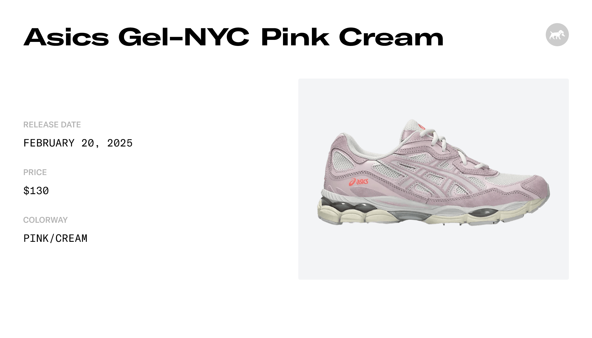 Asics Gel-NYC Pink Cream - 1203A383-106 Release Info