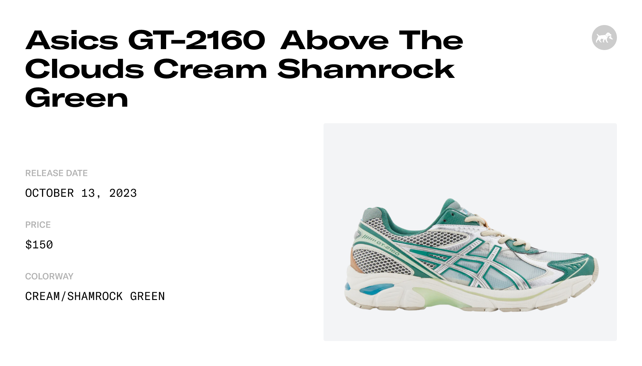 Asics GT-2160 Above The Clouds Cream Shamrock Green - 1203A361-100