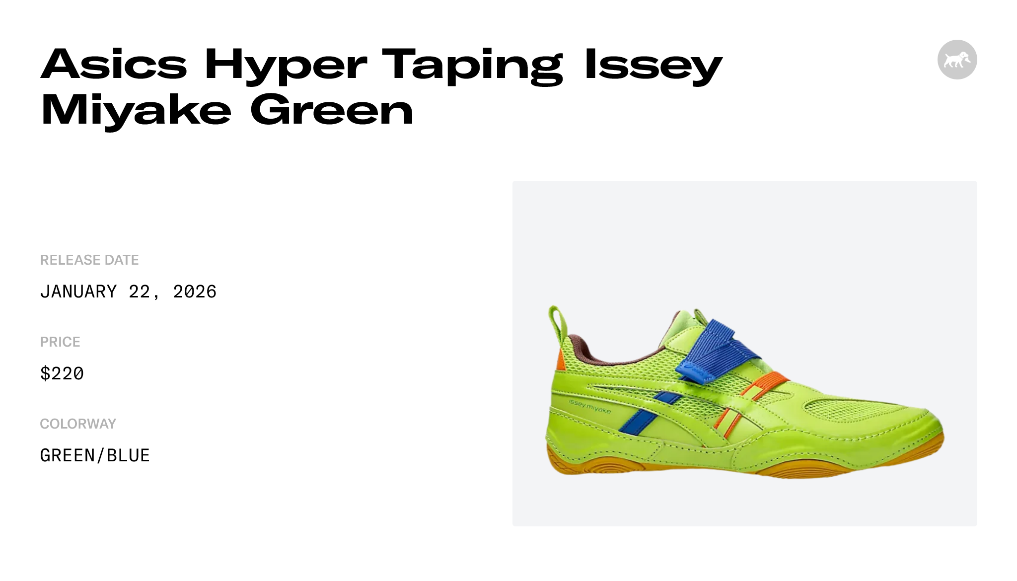 Asics Hyper Taping Issey Miyake Green - 1203B190-300 Release Info