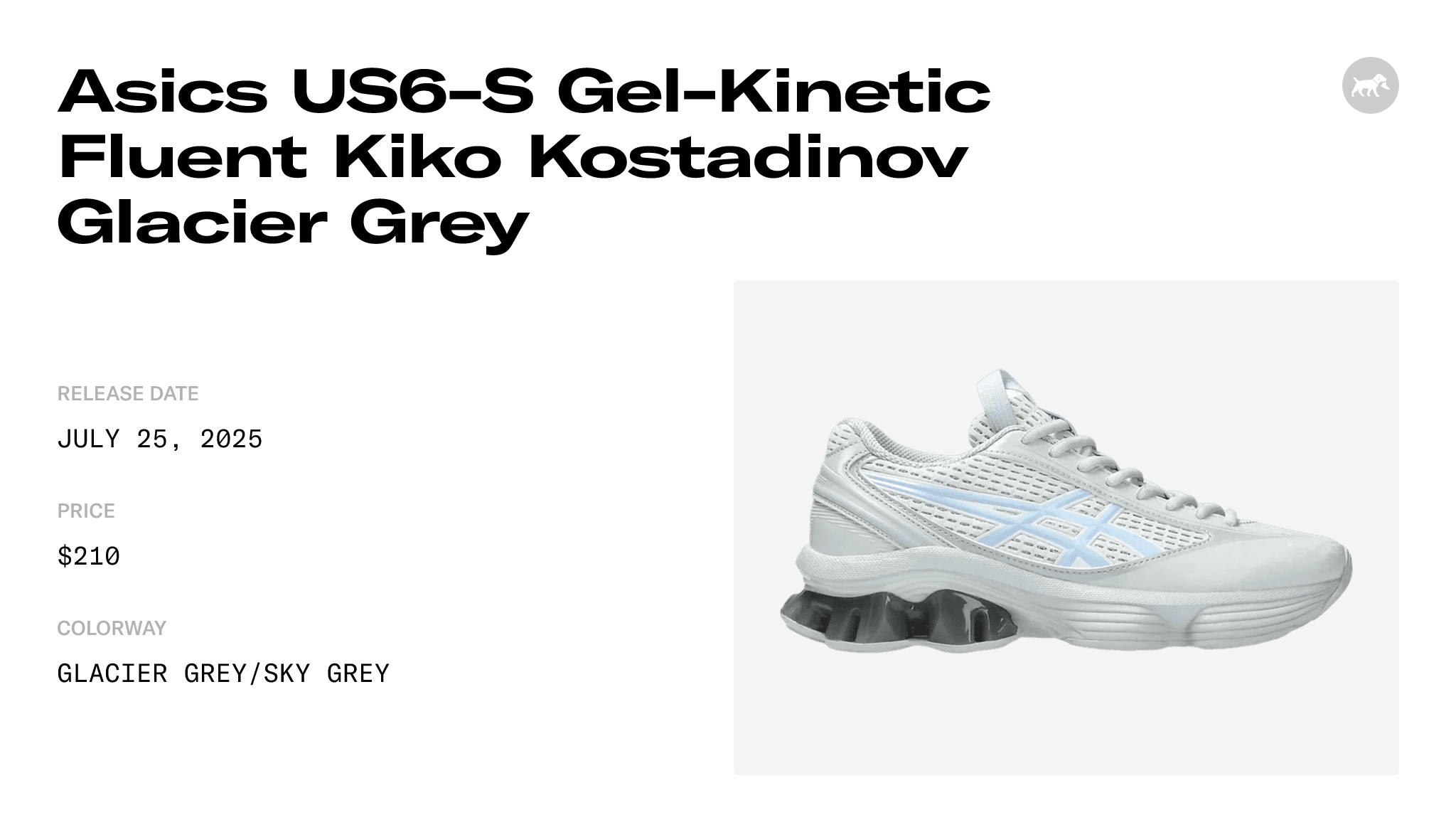 Asics US6-S Gel-Kinetic Fluent Kiko Kostadinov Glacier Grey - 1203A748-020