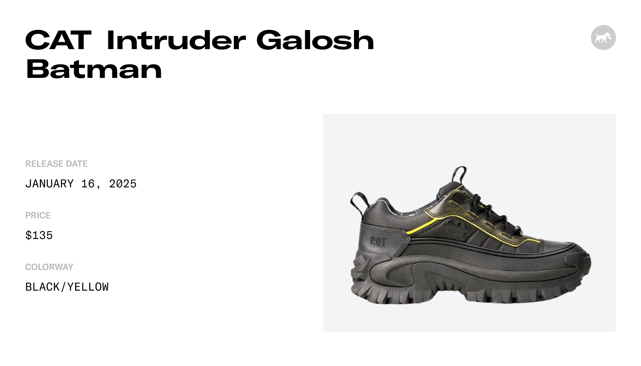 CAT Intruder Galosh Batman - 59995U-P111708 Raffles & Where to Buy