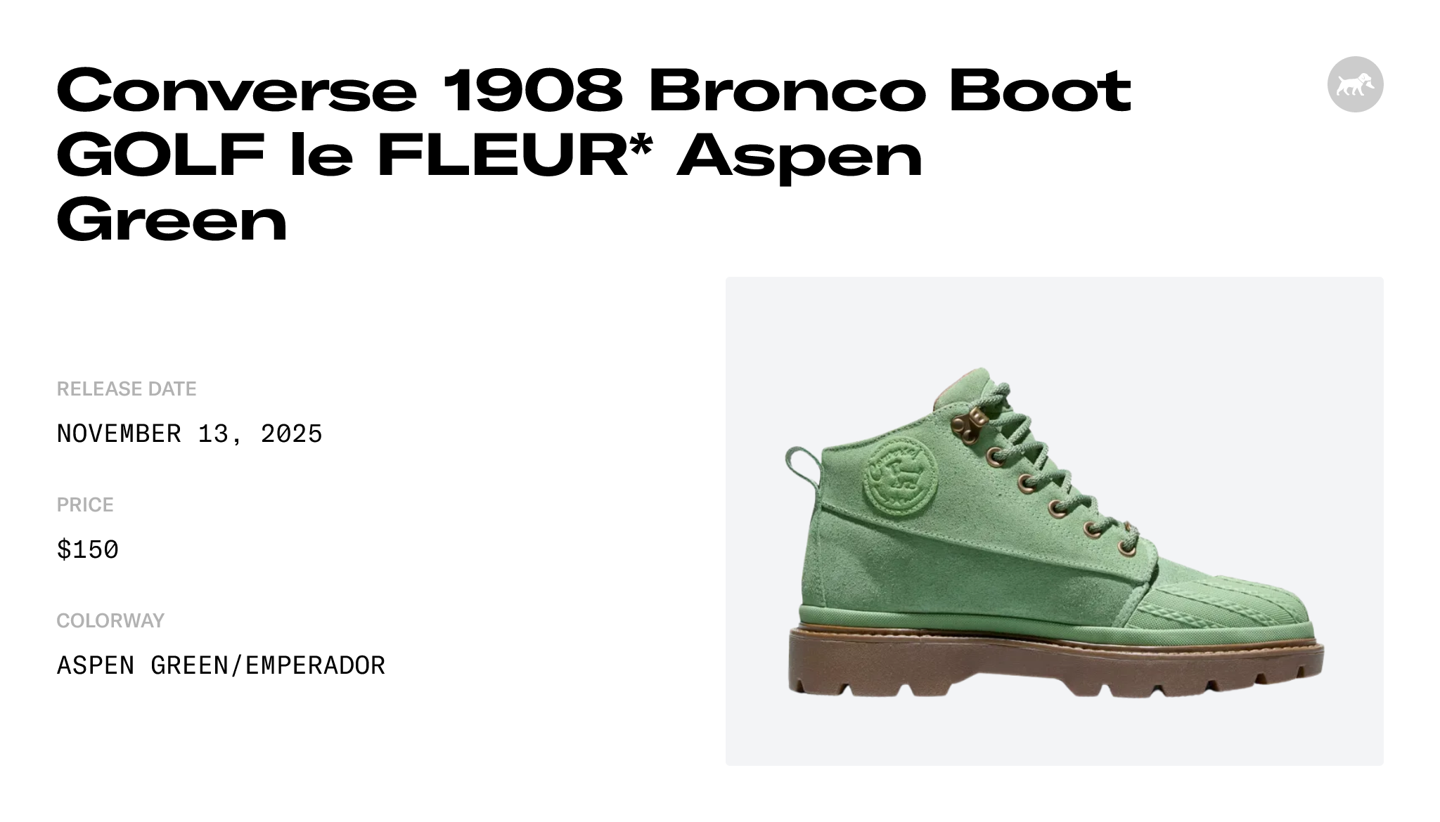 Converse 1908 Bronco Boot GOLF le FLEUR* Aspen Green - A19144C