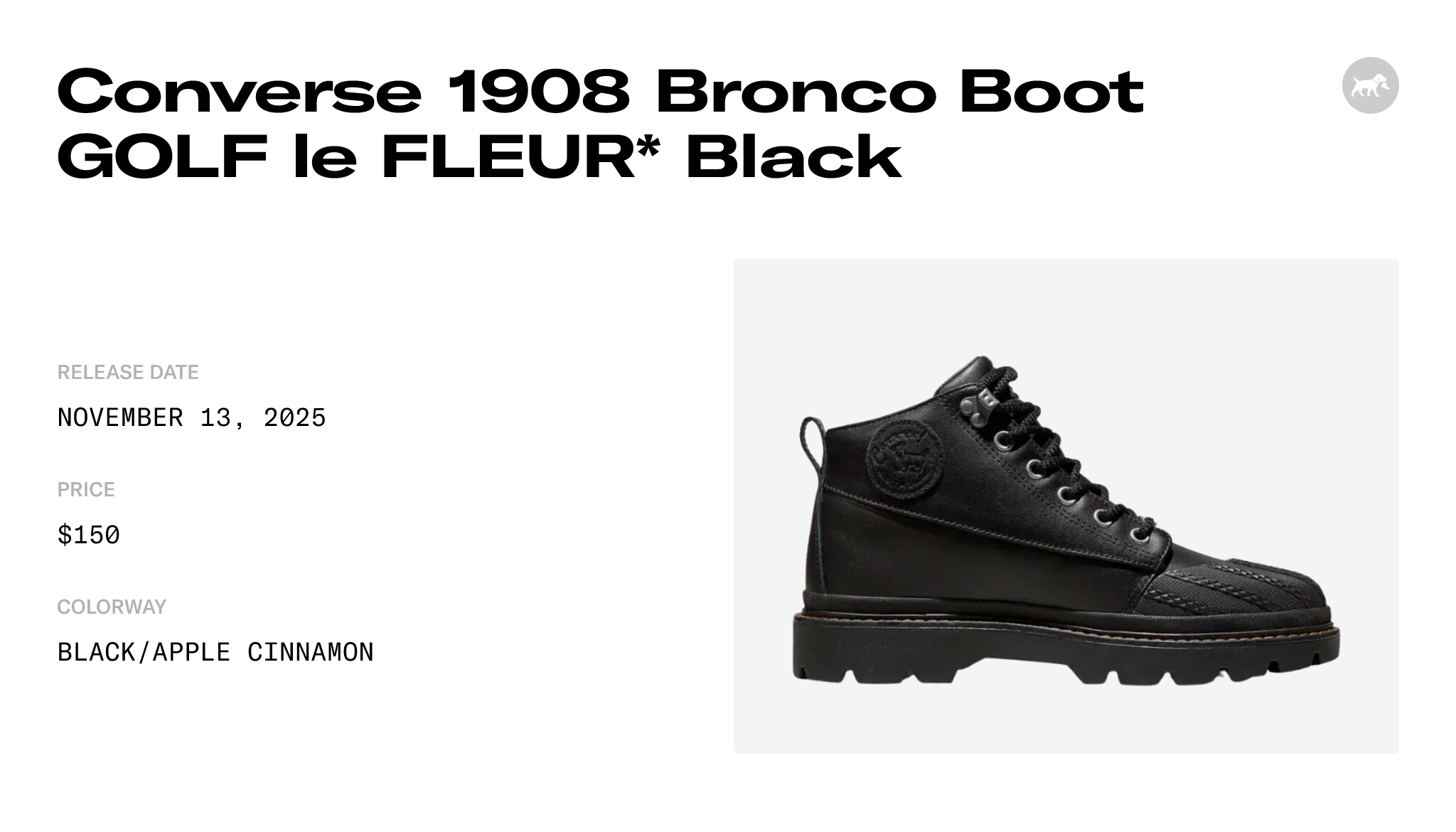 Converse 1908 Bronco Boot GOLF le FLEUR* Black - A19146C