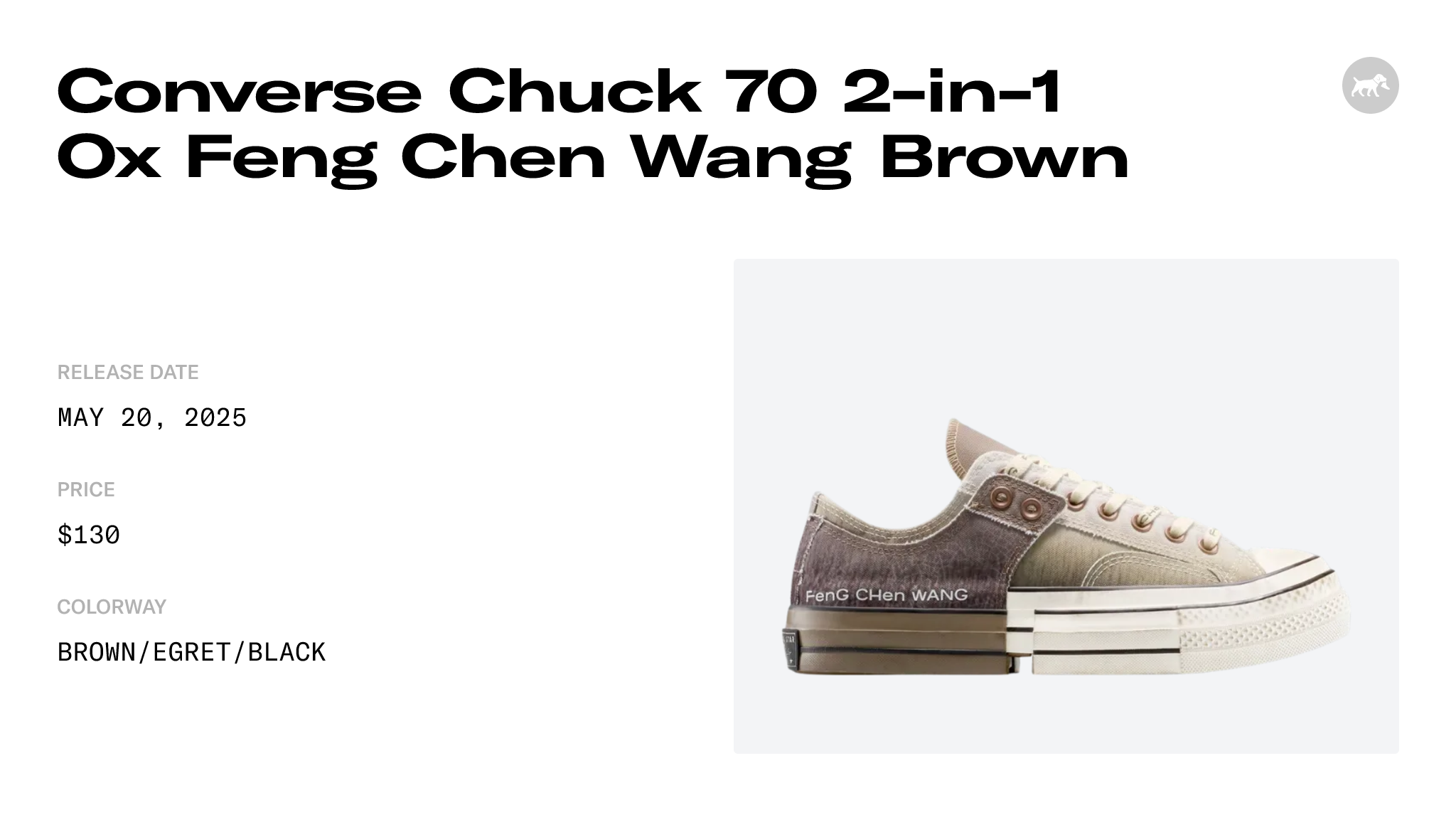 Converse Chuck 70 2-in-1 Ox Feng Chen Wang Brown - A15741C