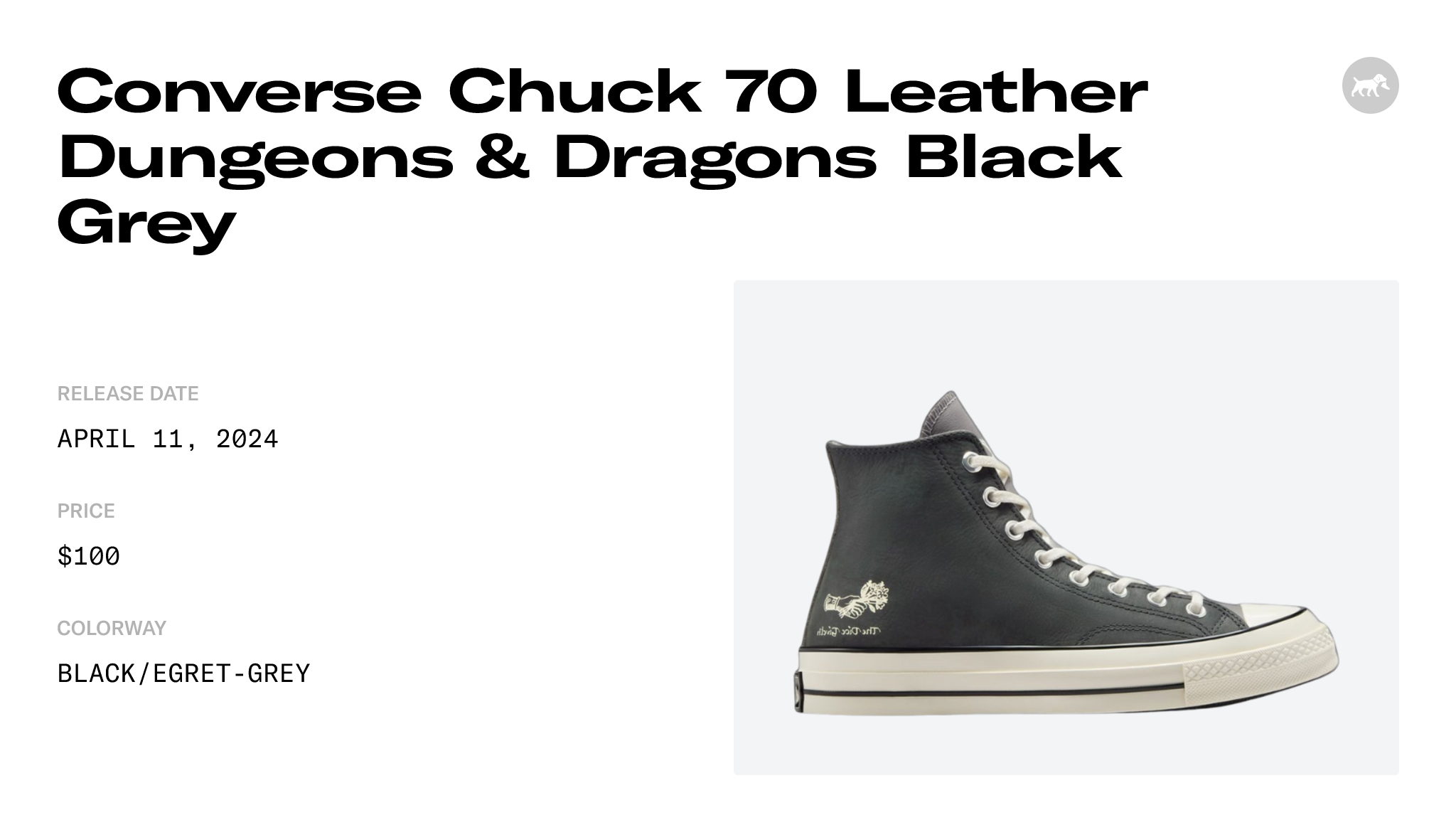 Converse Chuck 70 Leather Dungeons & Dragons Black Grey - A09884C